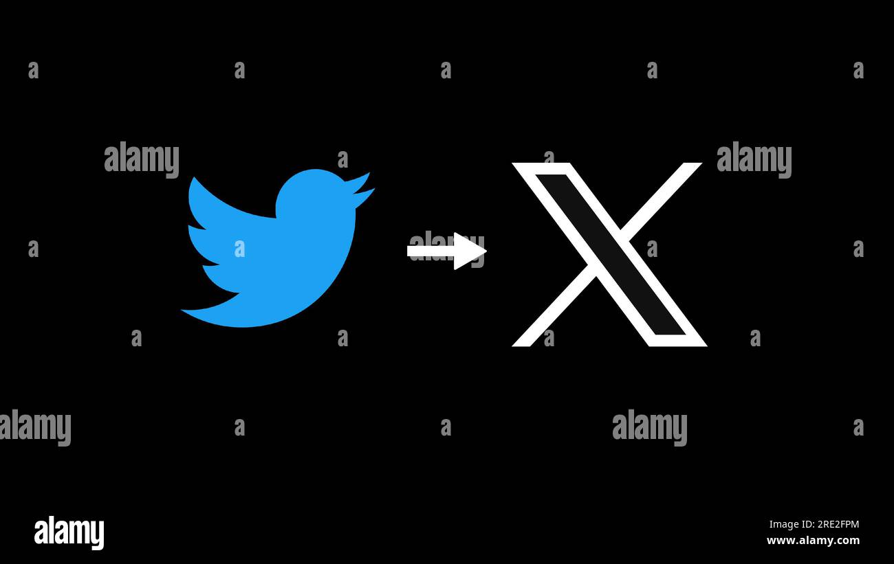 New Twitter X logo. Twitter changed the logo of the application with X ...