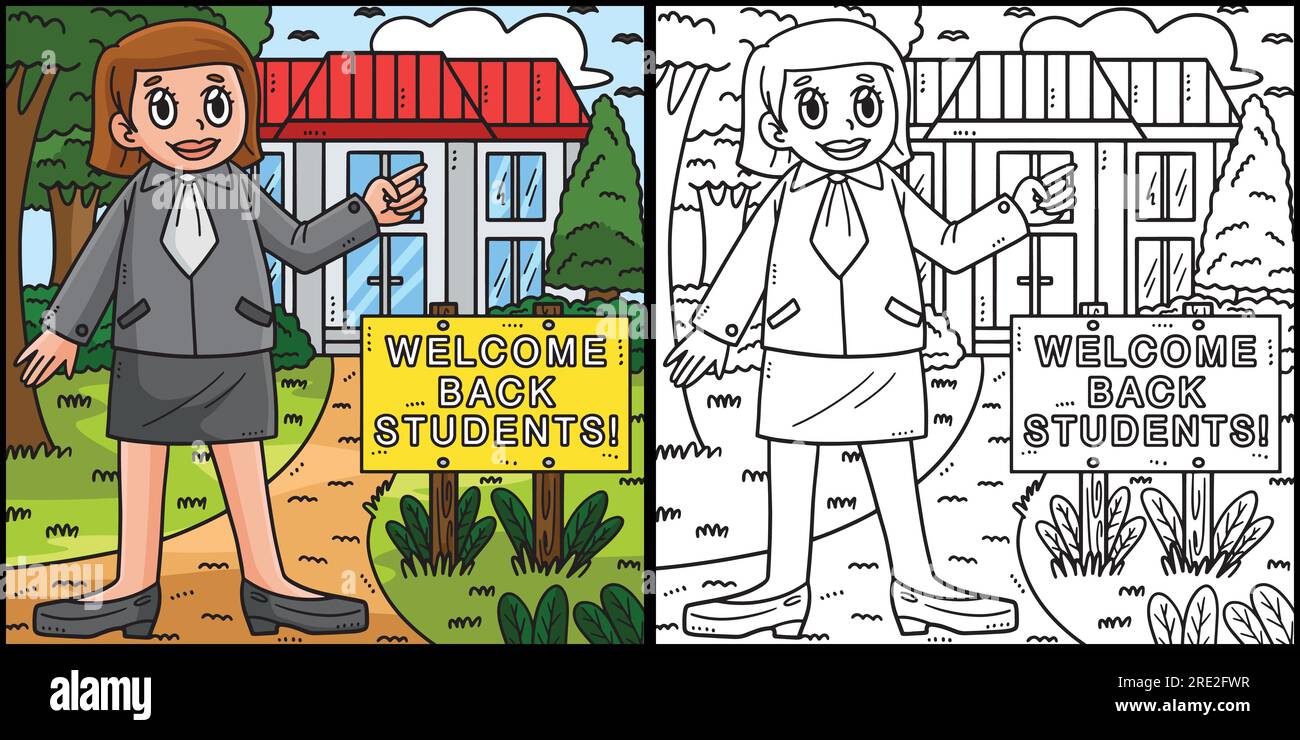 Back To School Welcome Back Students Illustration Stock Vector Image ...