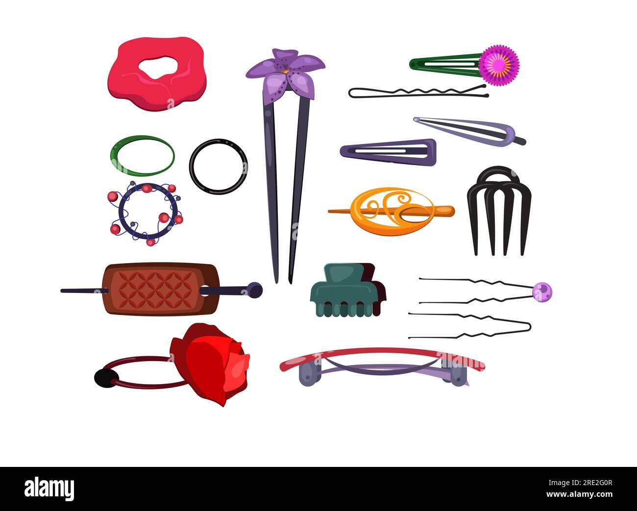Hairpins And Bobby Pins Set Stock Vector Image And Art Alamy