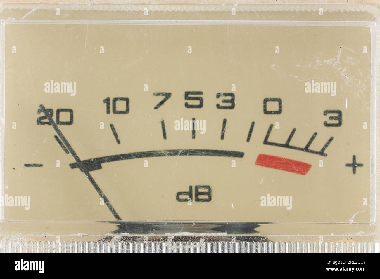 Close-up of an vintage ancient recording level meter isolated on white ...