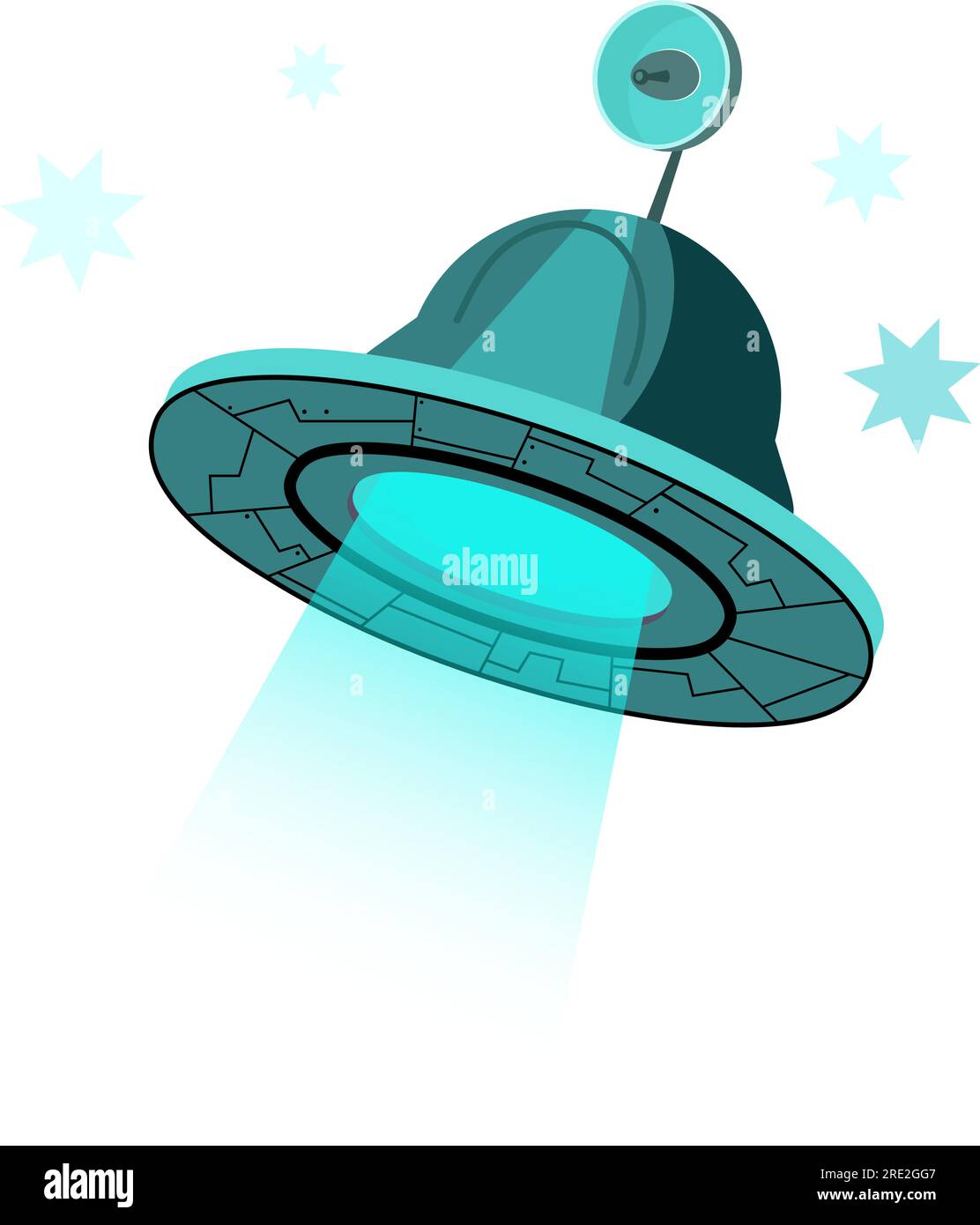 Alien spaceship with antenna Stock Vector Image & Art - Alamy
