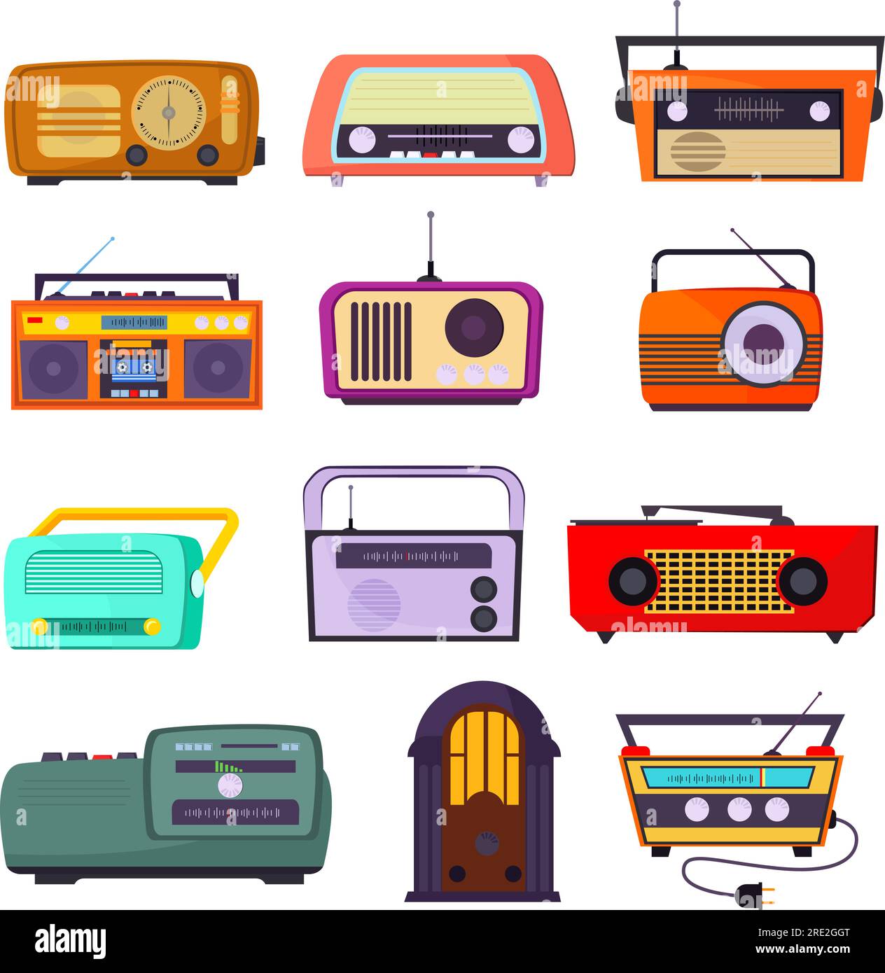 Radio set listening Cut Out Stock Images & Pictures - Alamy