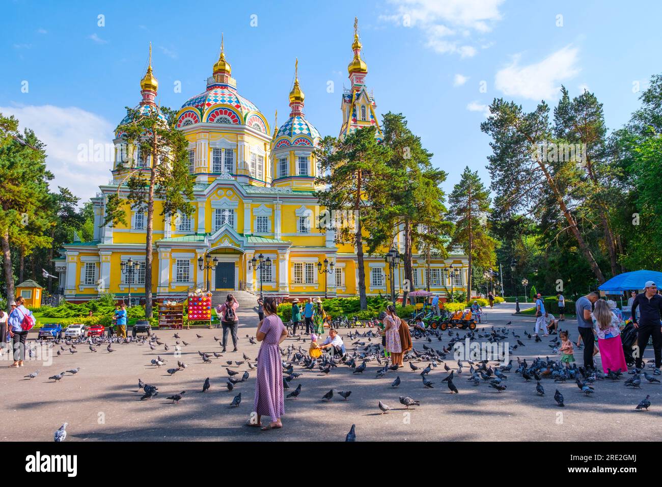 Kazakhstan, Almaty. Afternoon Activity in front of the Ascension ...