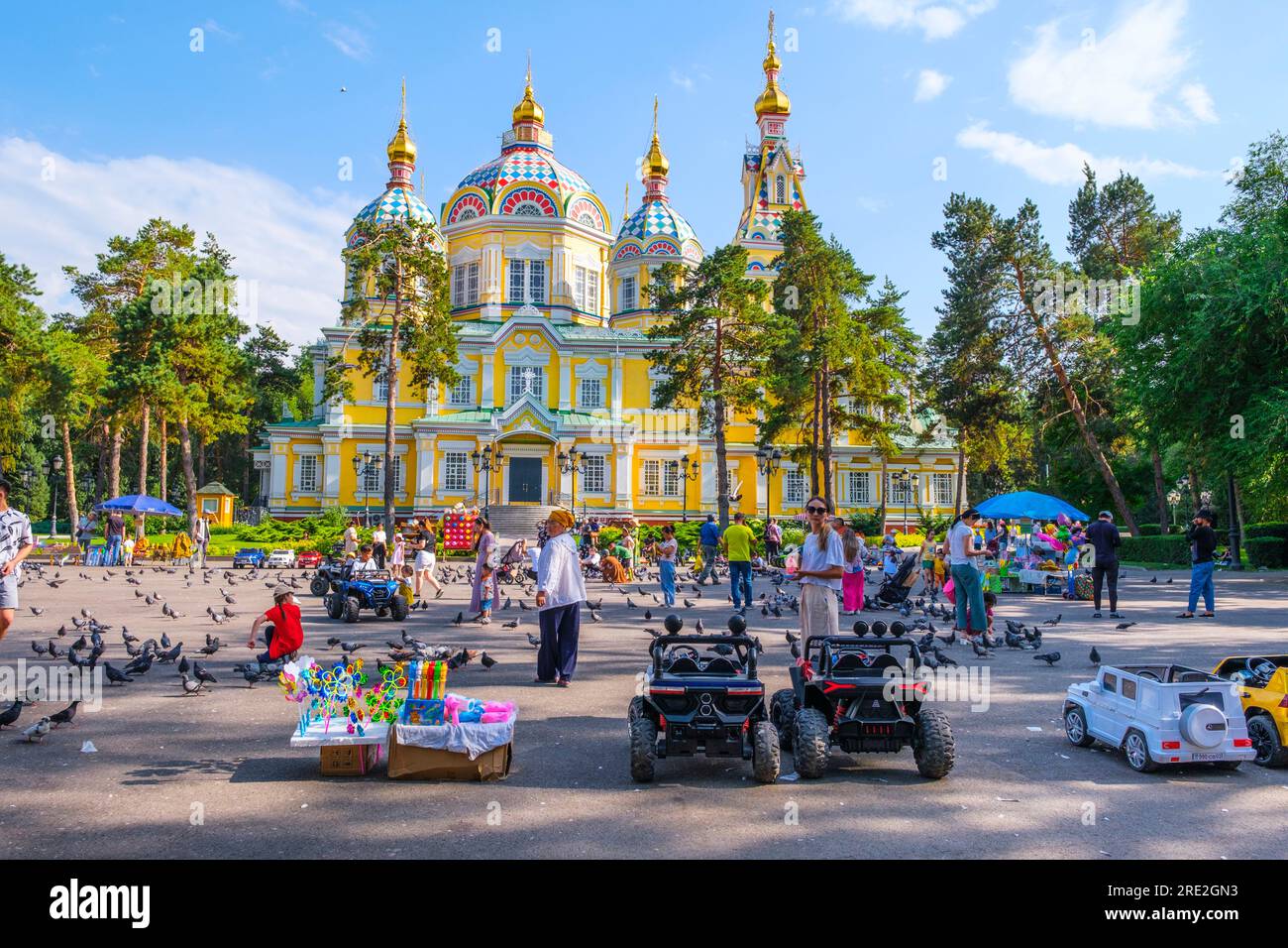 Kazakhstan, Almaty. Afternoon Activity in front of the Ascension ...