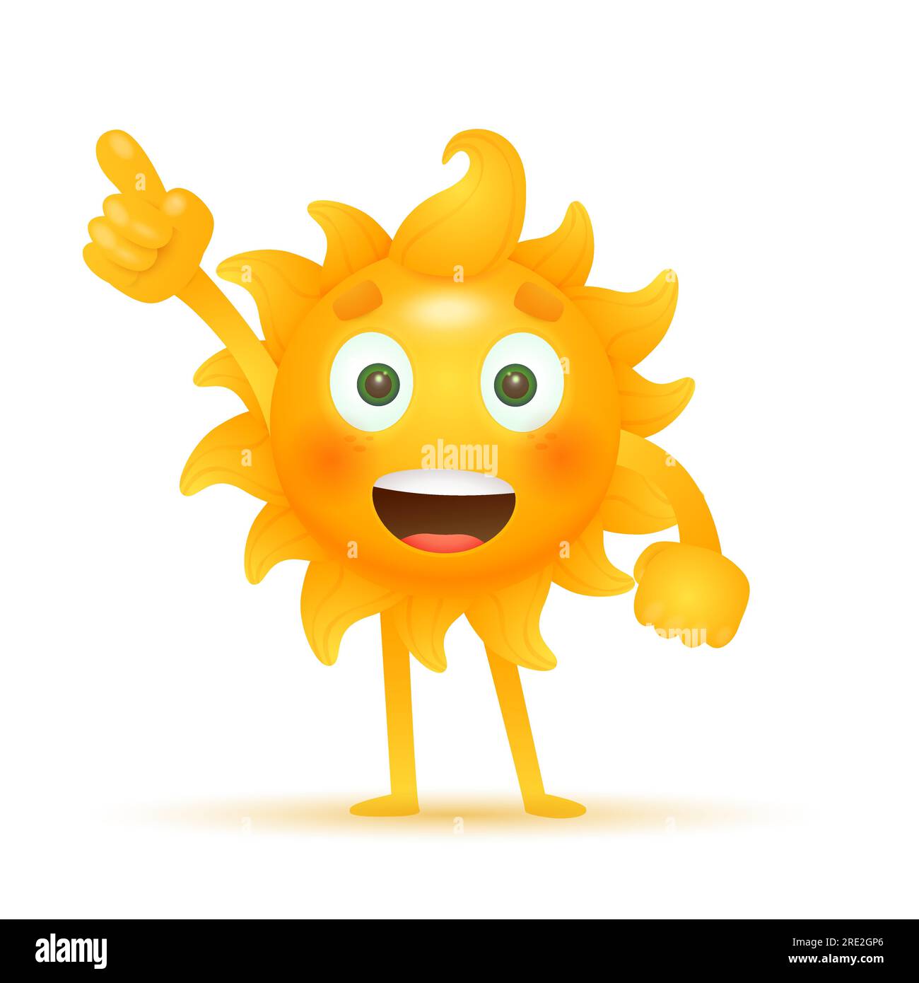 Curious cartoon sun pointing aside Stock Vector Image & Art - Alamy