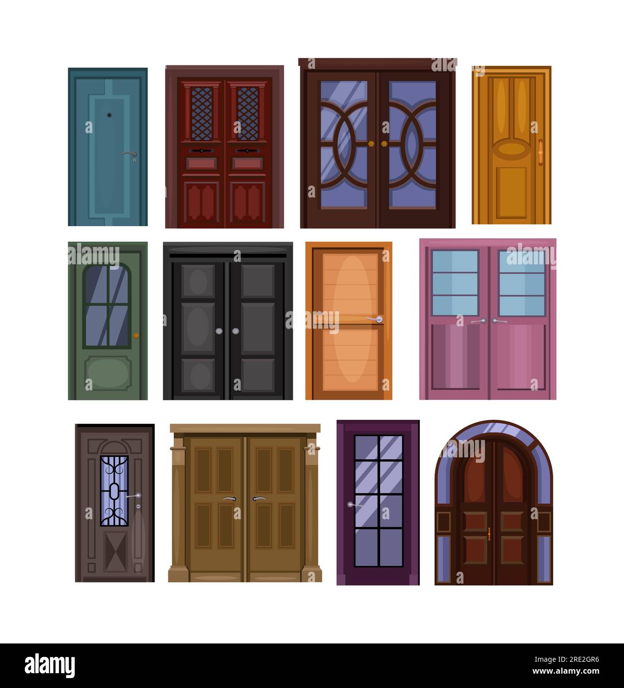 Door set illustration Stock Vector Image & Art - Alamy