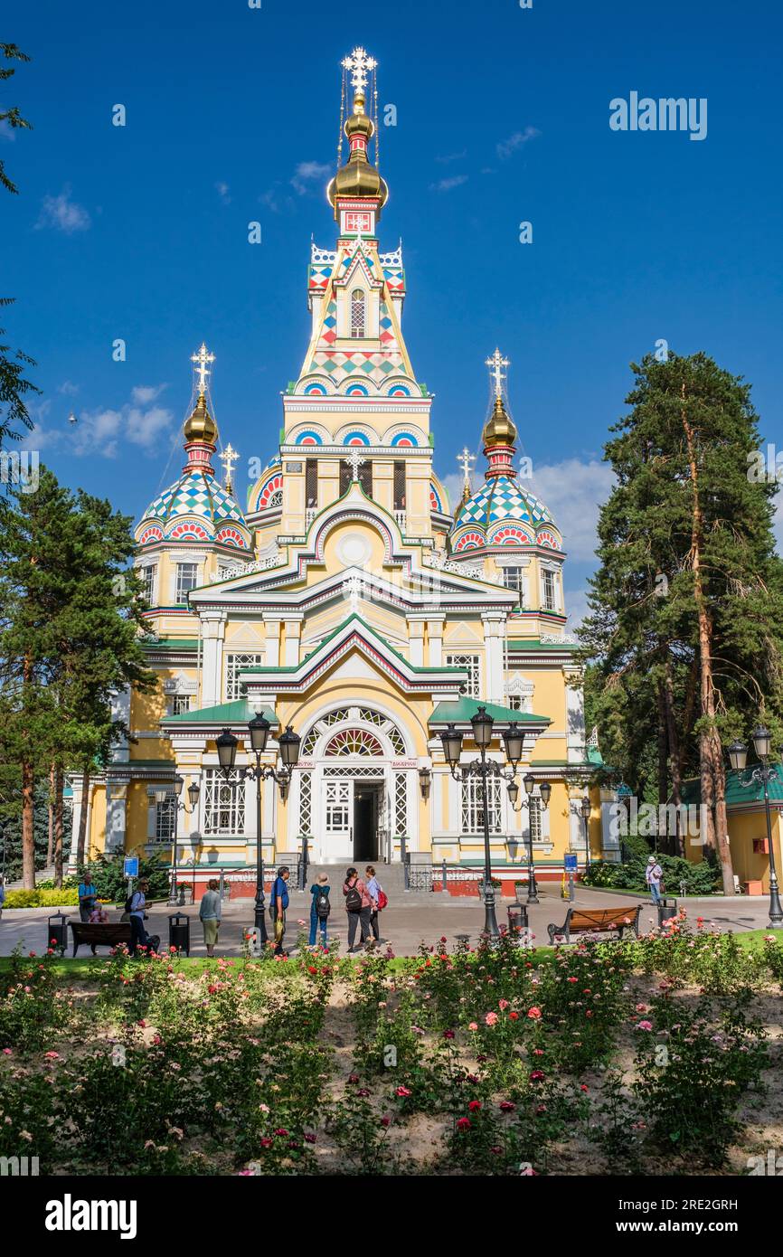 Kazakhstan, Almaty. Ascension Cathedral, Russian Orthodox Stock Photo ...