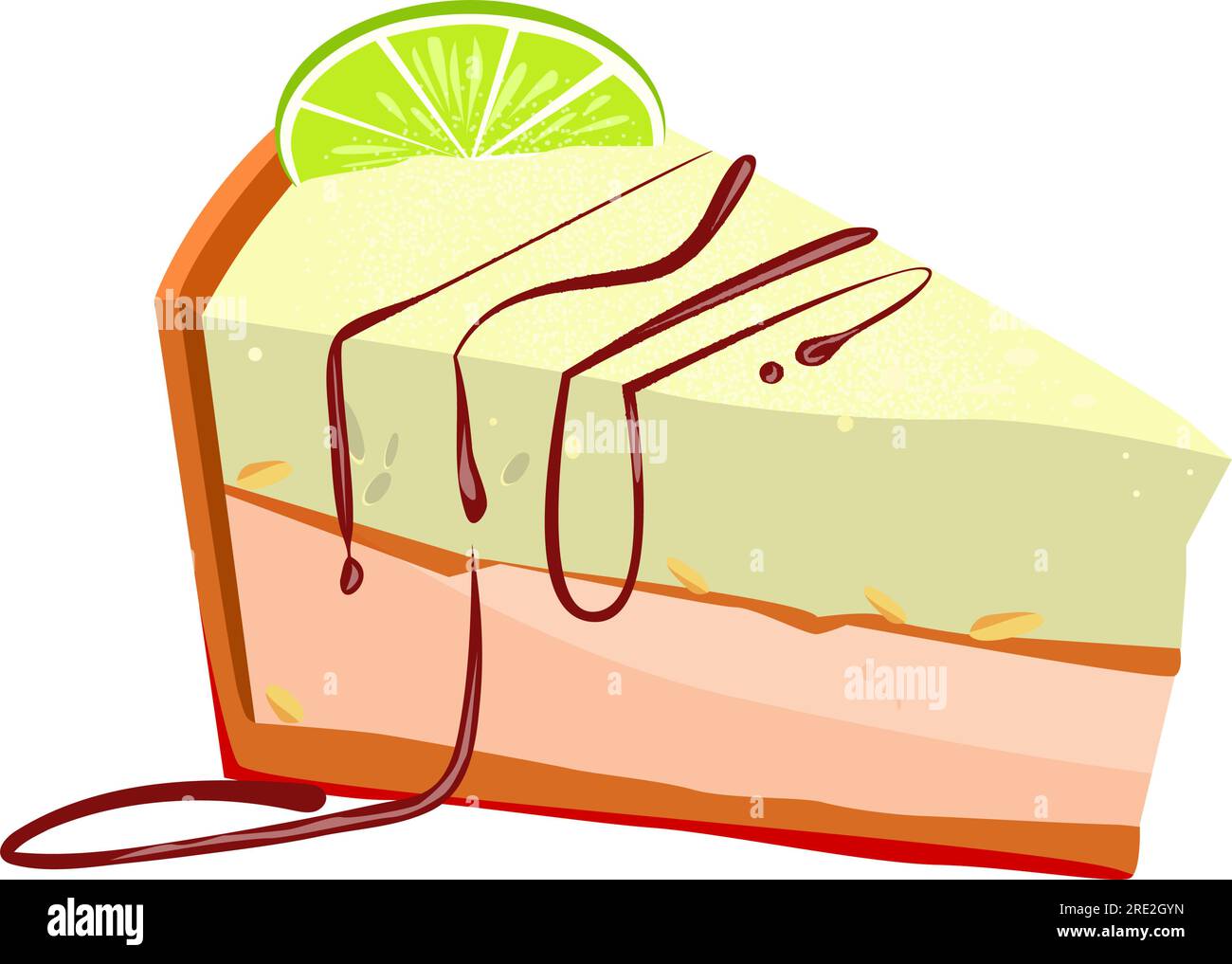 Slice of key lime pie Stock Vector Images - Alamy