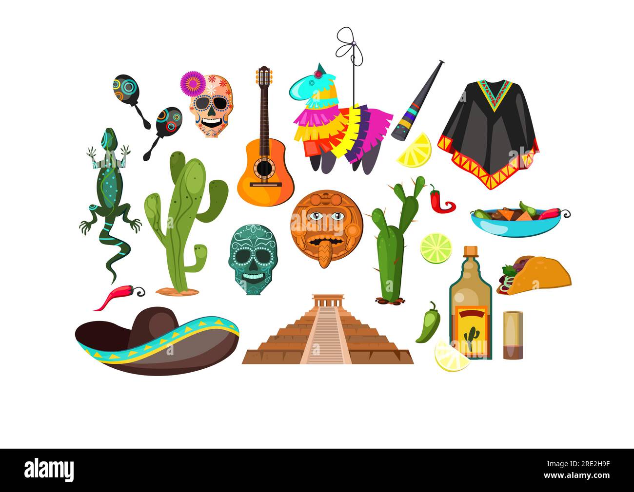 Mexican attributes illustration Stock Vector Image & Art - Alamy
