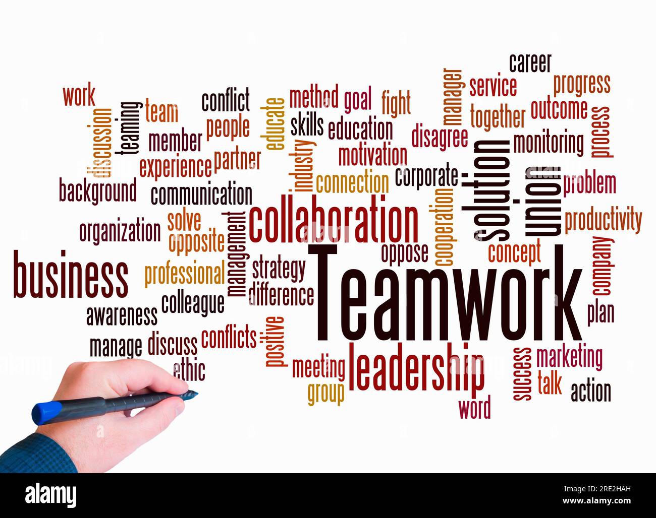 Word Cloud with TEAMWORK concept create with text only Stock Photo - Alamy