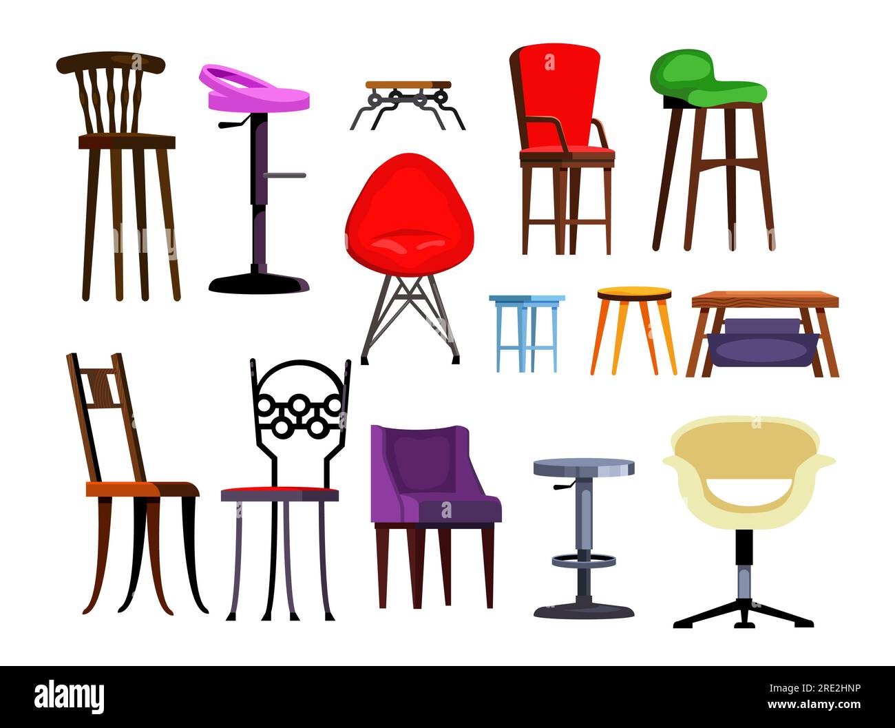Chairs set illustration Stock Vector Image & Art - Alamy