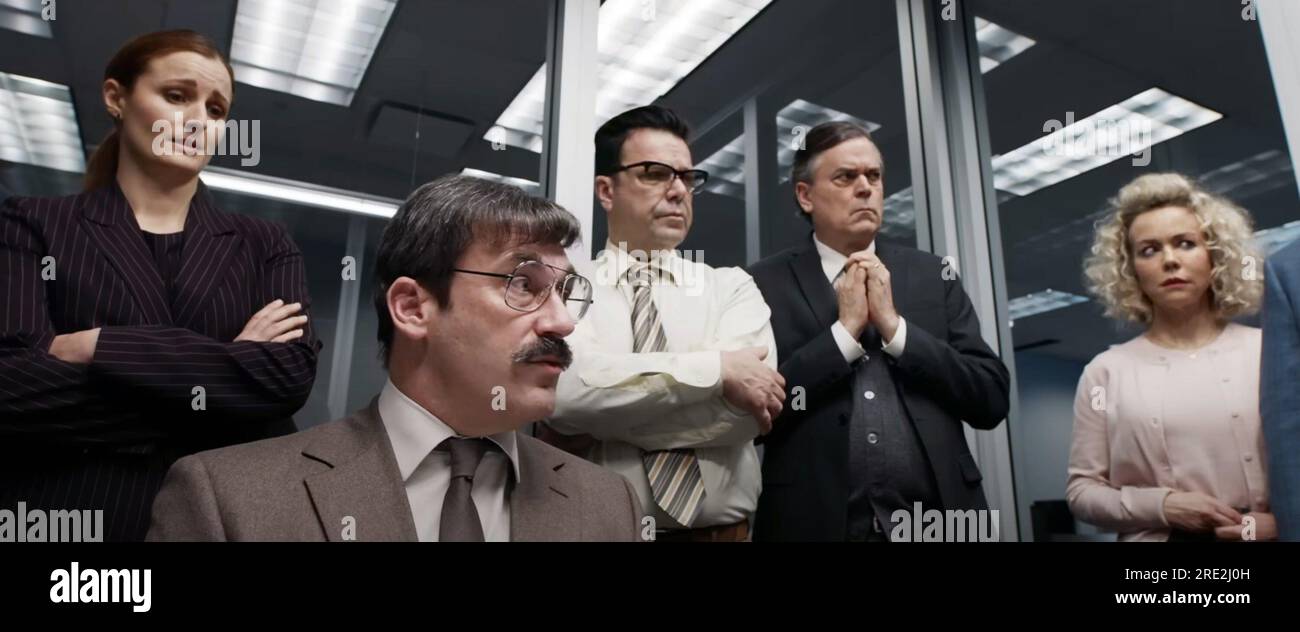 CORNER OFFICE, Allison Riley (left), Jon Hamm (mustache), Bill Marchant ...