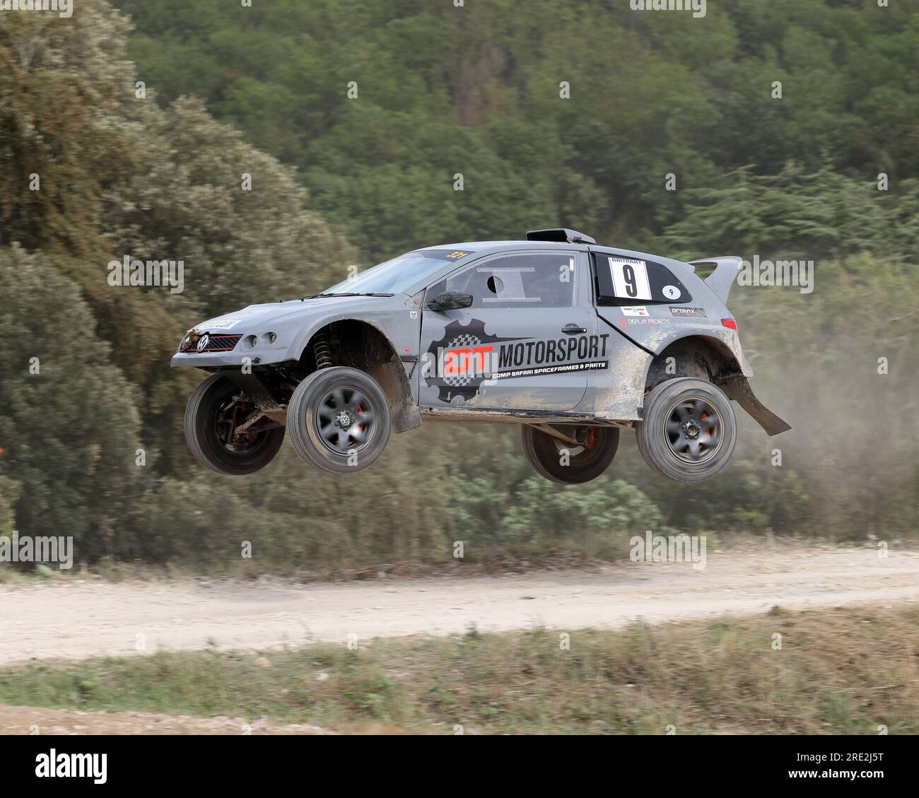 July 2023 - Off road racing hill rally 4x4's flying off a jump at the ...