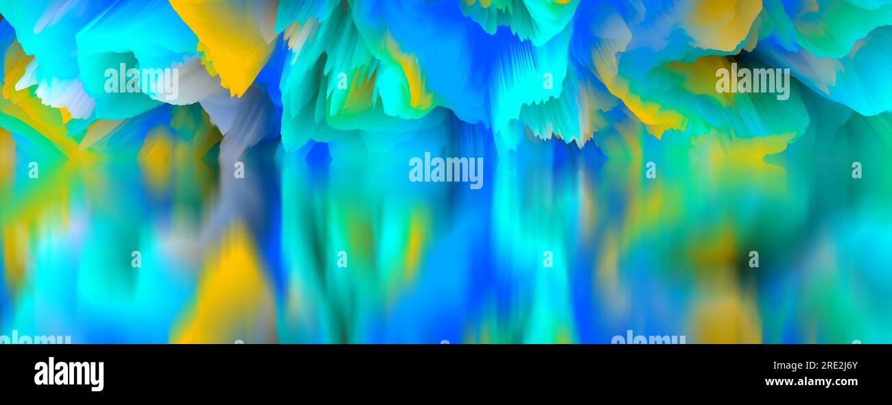 Magical world. Abstract Landscape, surreal lake and reflections. art ...
