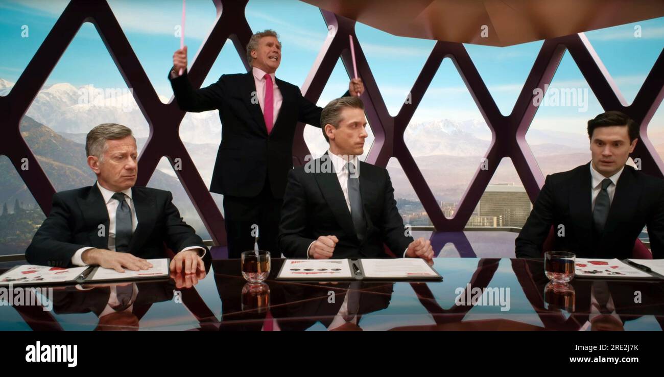 BARBIE, Will Ferrell (standing), 2023. © Warner Bos. /Courtesy Everett ...