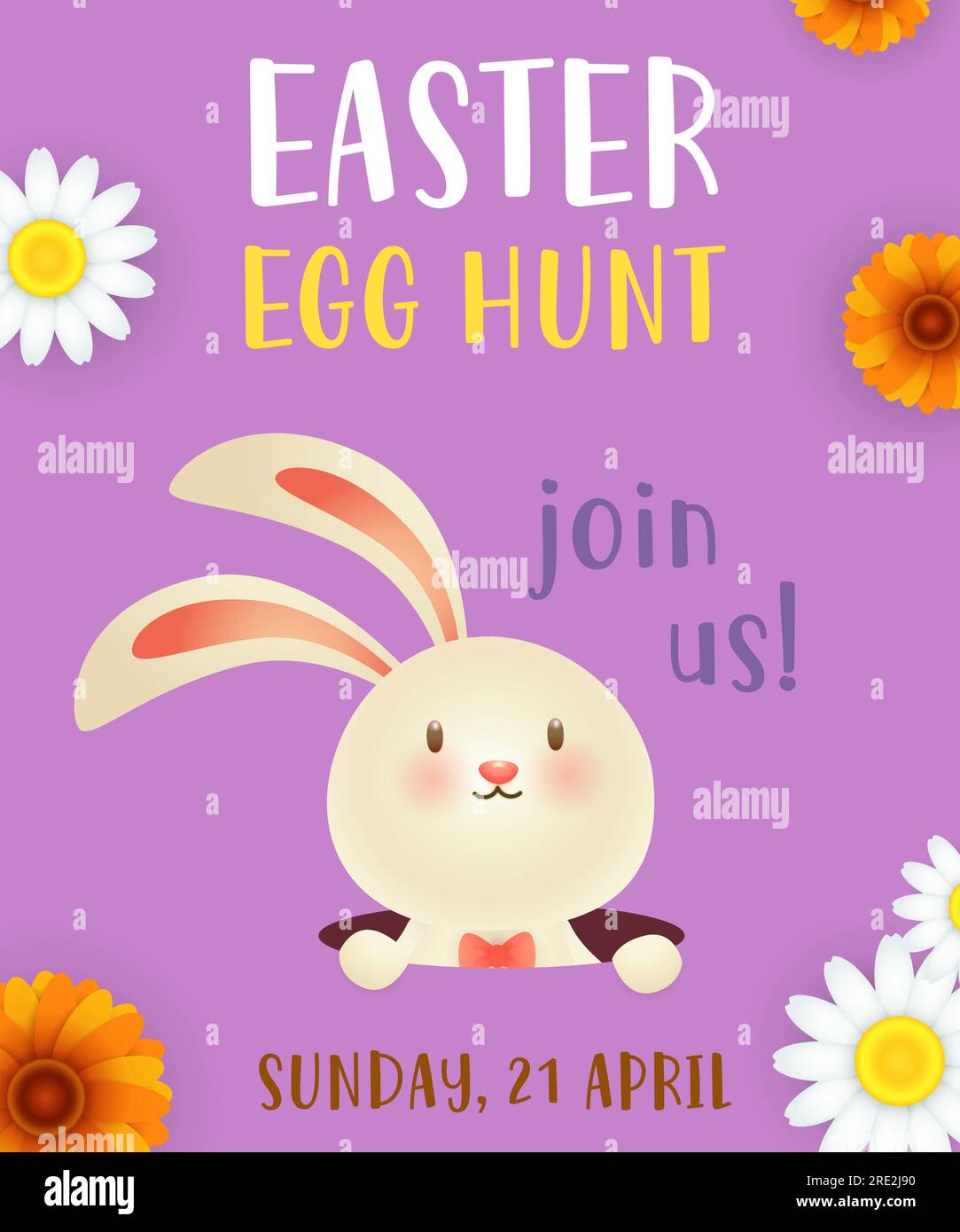 Easter Egg Hunt poster design. Festive bunny Stock Vector Image & Art ...