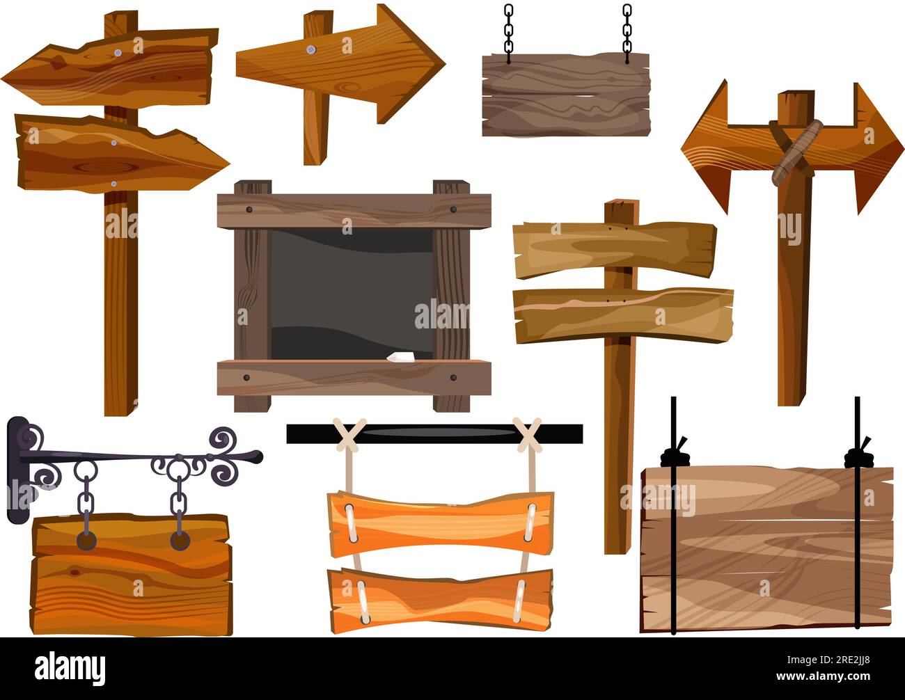 Wooden signs set illustration Stock Vector Image & Art - Alamy
