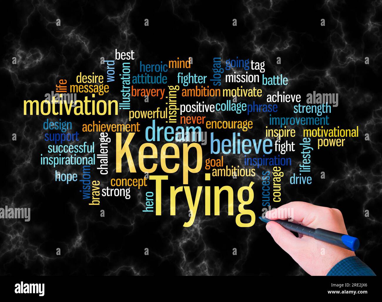 Word Cloud with KEEP TRYING concept create with text only Stock Photo ...