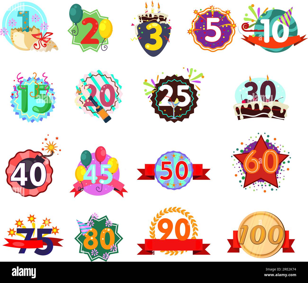 Anniversary signs set illustration Stock Vector Image & Art - Alamy