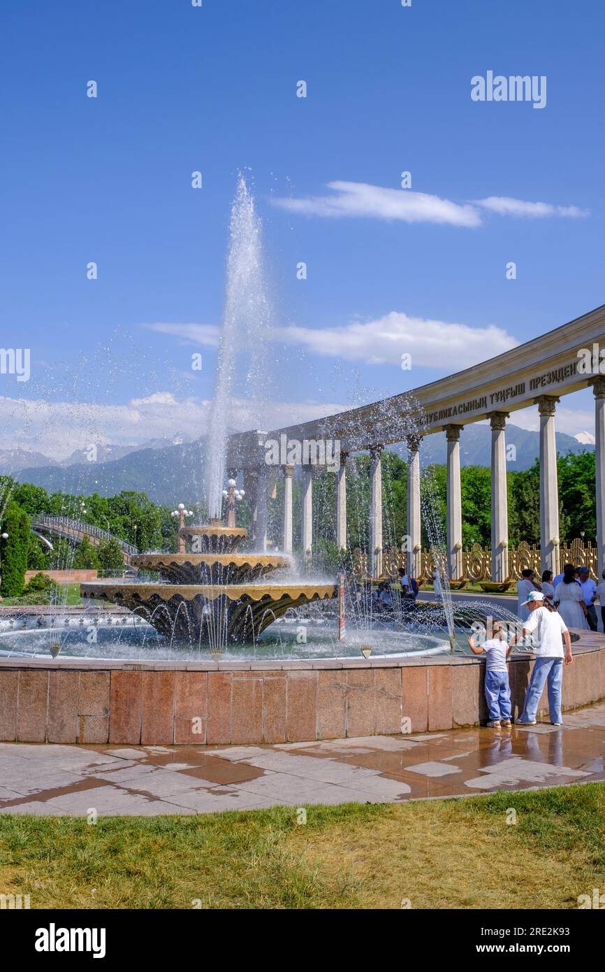 Kazakhstan, Almaty. President's Park Fountain Stock Photo - Alamy