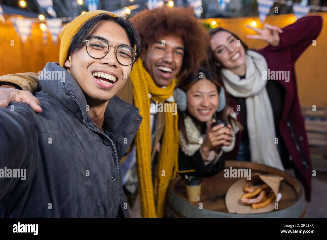Group happy people enjoying winter hi-res stock photography and images ...