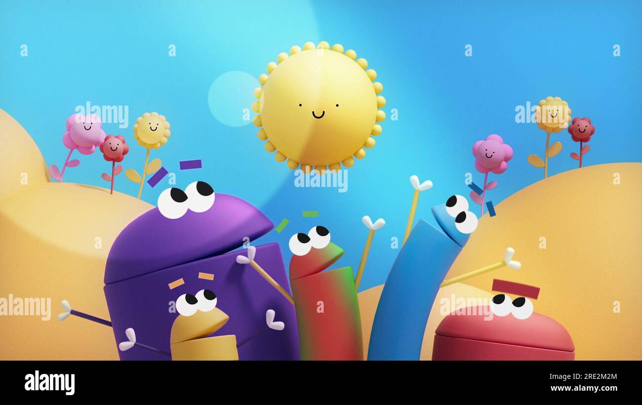 STORYBOTS: ANSWER TIME, from left: Bo, Bing (voice: Jeff Gill), Beep ...