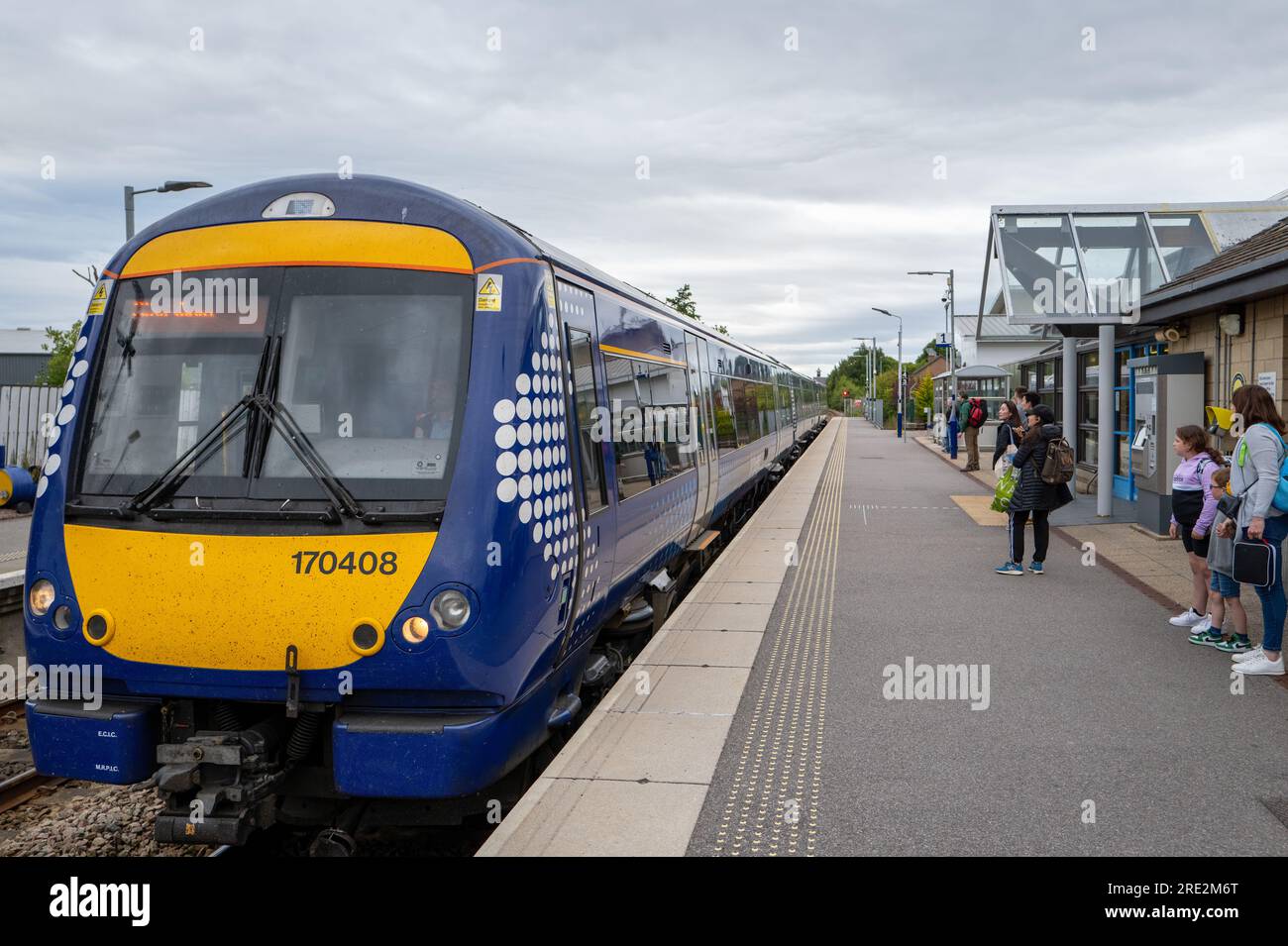 24 July 2023. Elgin,Moray,Scotland. This is Elgin Railway Station with ...