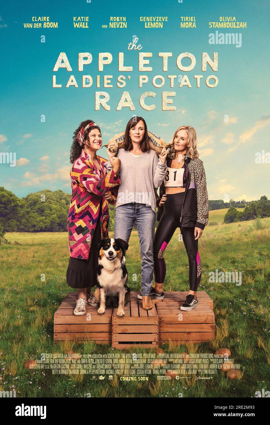 THE APPLETON LADIES' POTATO RACE, poster, from left: Olivia Stambouliah ...