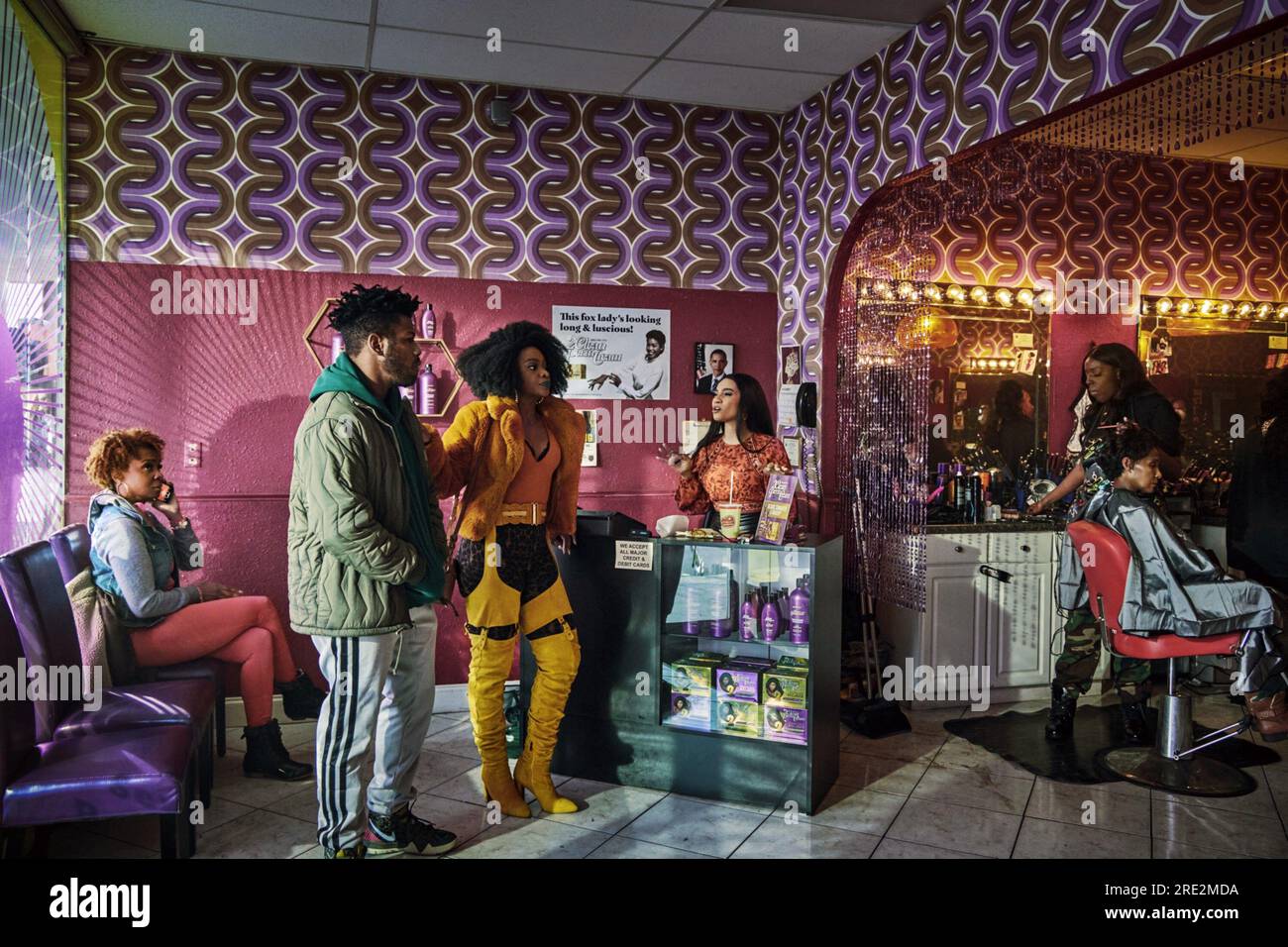 THEY CLONED TYRONE, from left: John Boyega, Teyonah Parris, Megan Sousa ...