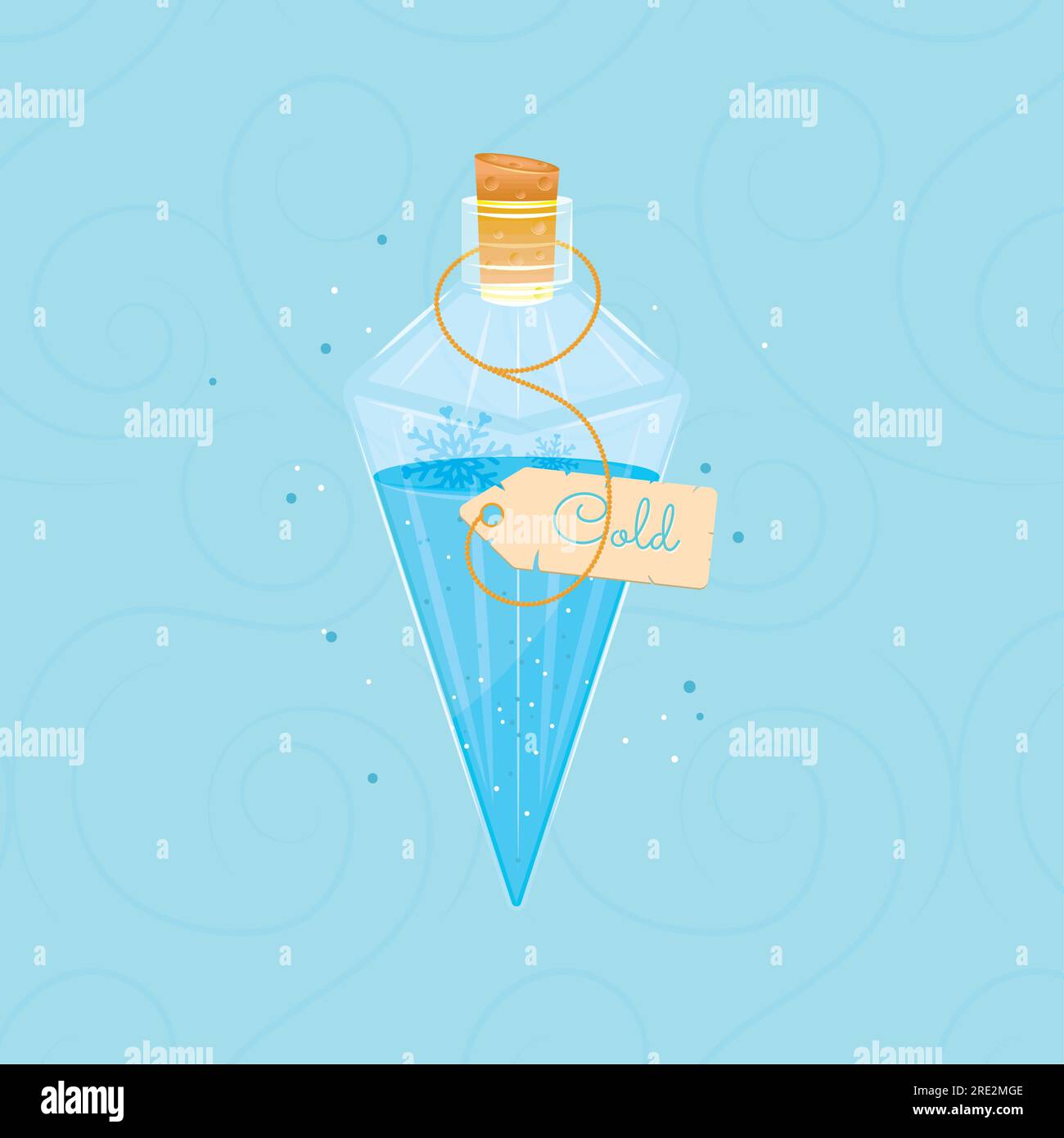 Isolated colored magical flask potion with cold label Vector Stock ...