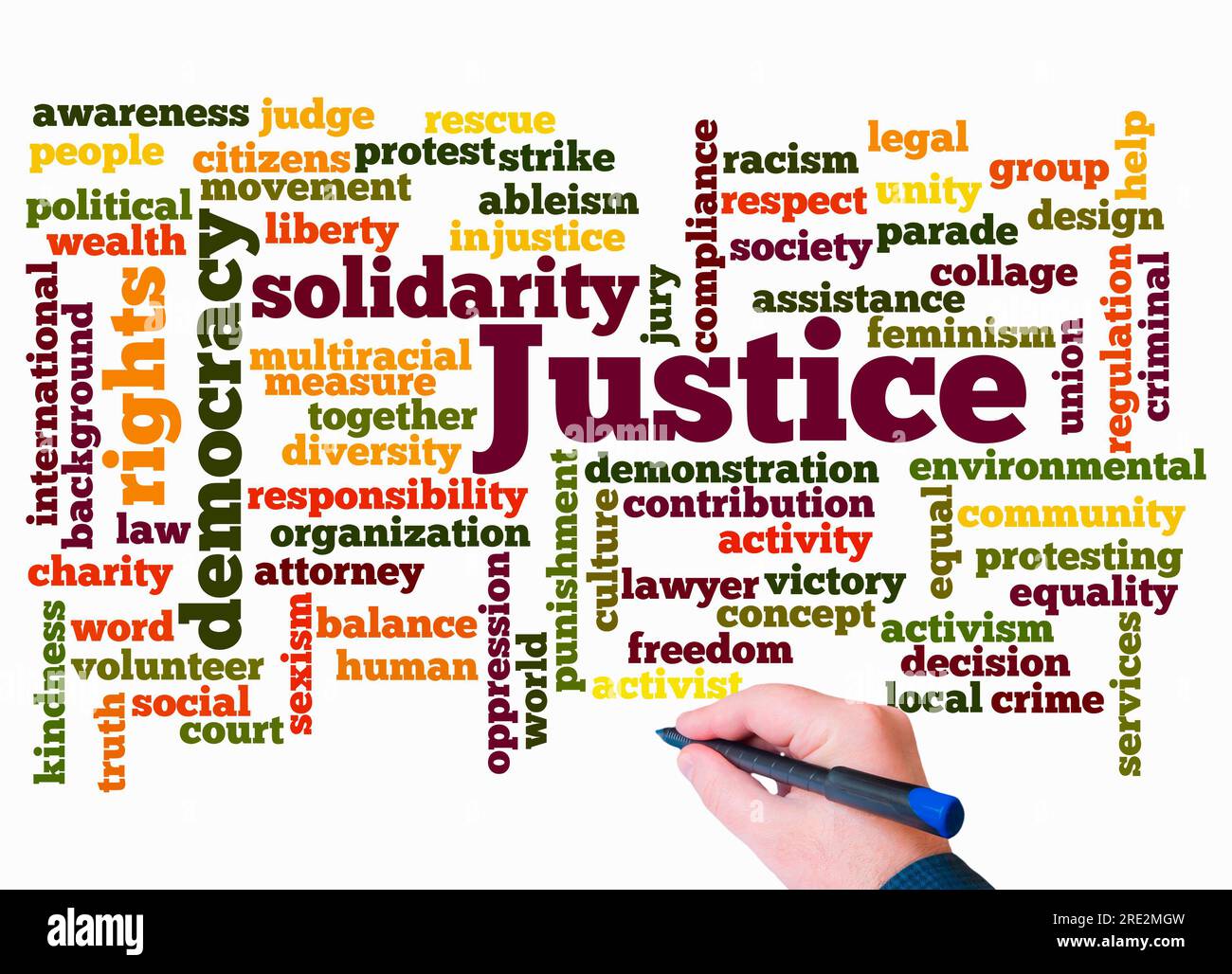 Word Cloud with JUSTICE concept create with text only Stock Photo - Alamy