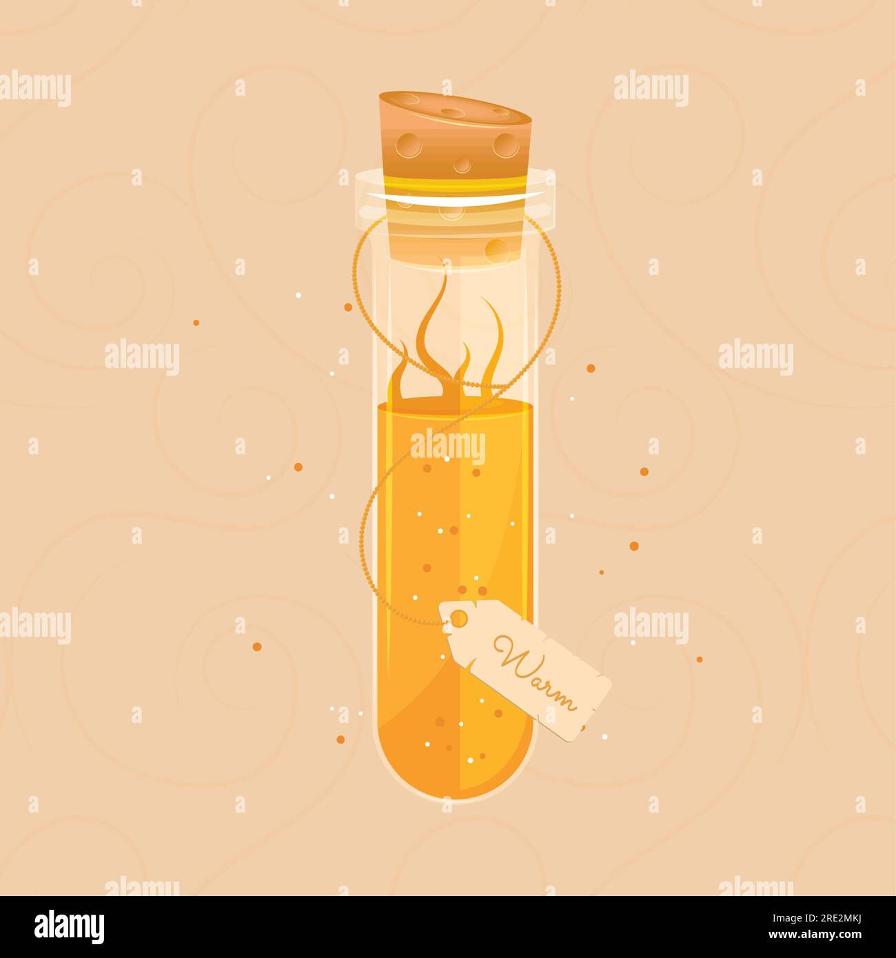 Isolated colored magical flask potion with warm label Vector Stock ...
