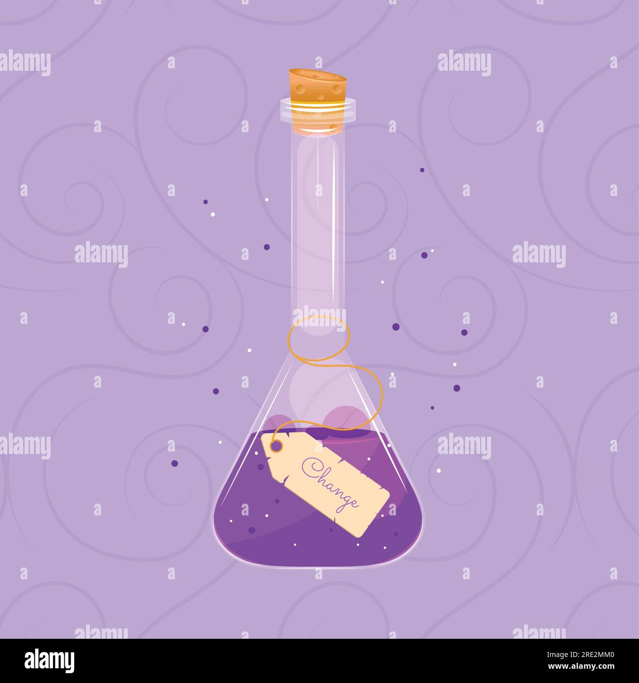 Isolated colored magical flask potion with change label Vector Stock ...