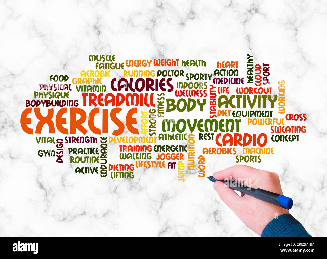 Word Cloud with EXERCISE concept create with text only Stock Photo - Alamy
