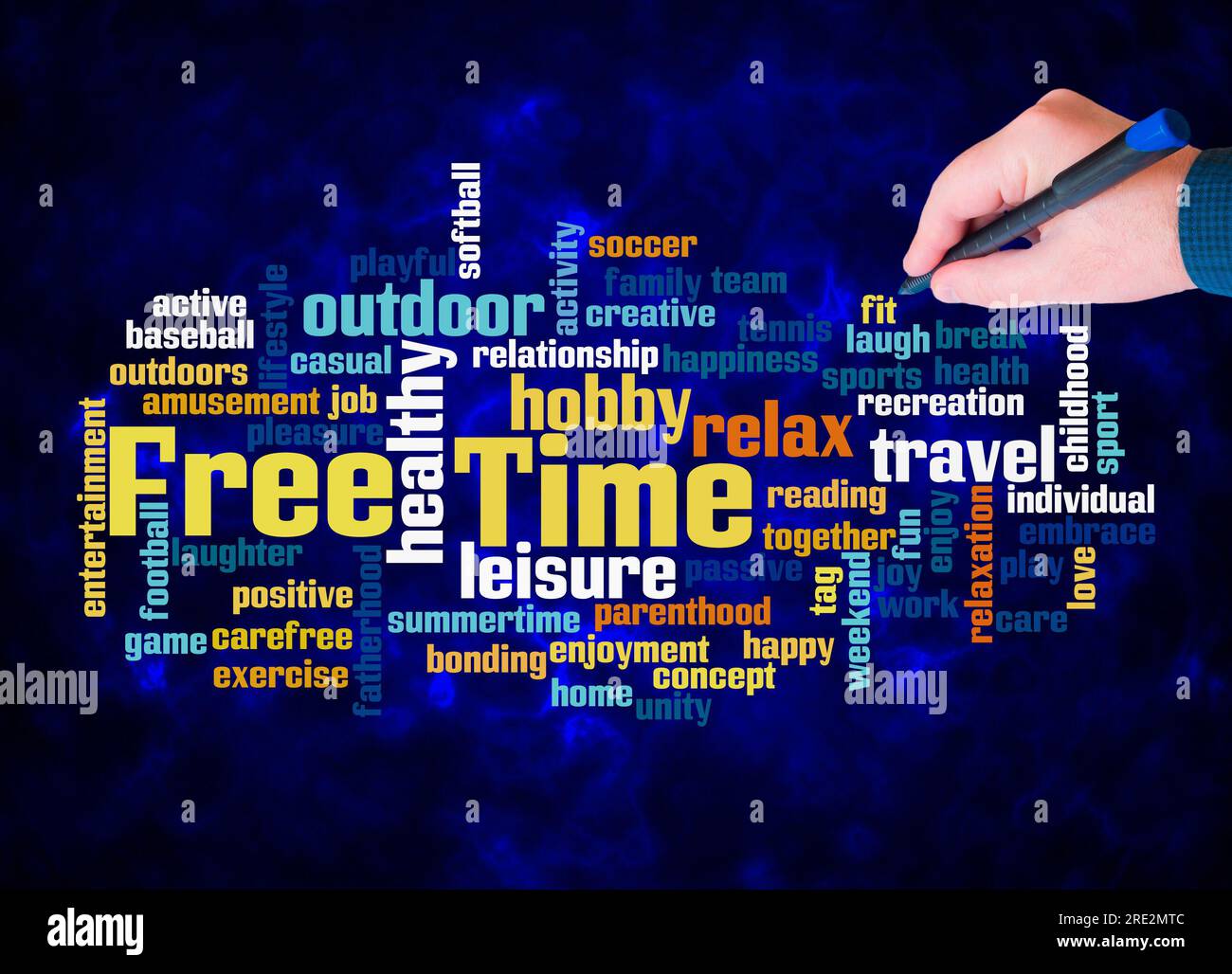 Word Cloud with FREE TIME concept create with text only Stock Photo - Alamy