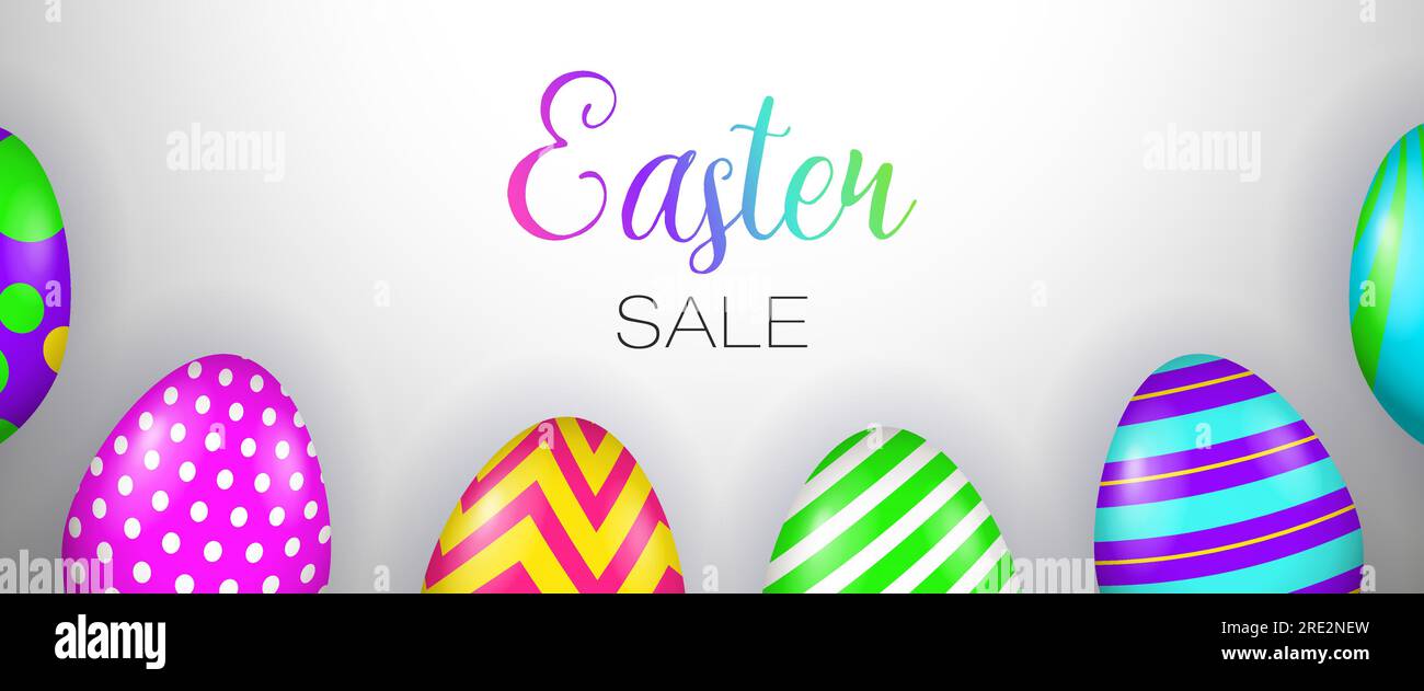 Easter Sale lettering with painted eggs Stock Vector Image & Art - Alamy