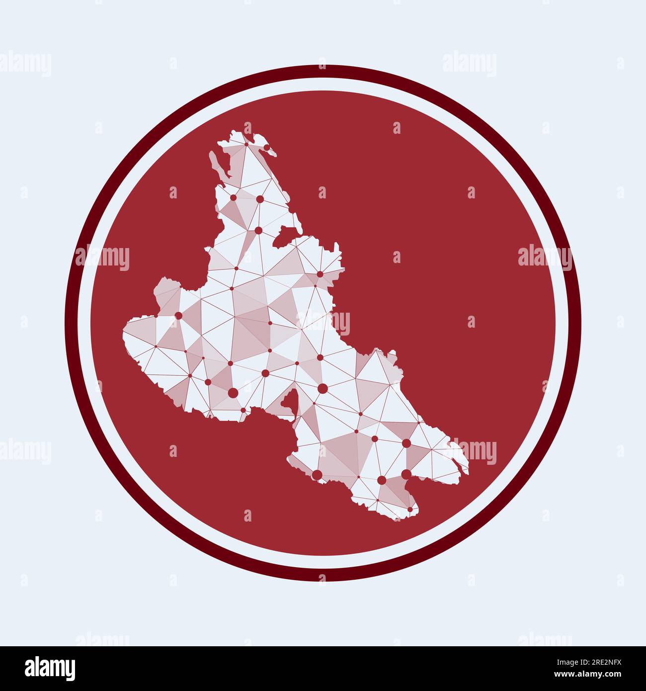 Krk icon. Trendy tech logo of the island. Geometric mesh round design ...