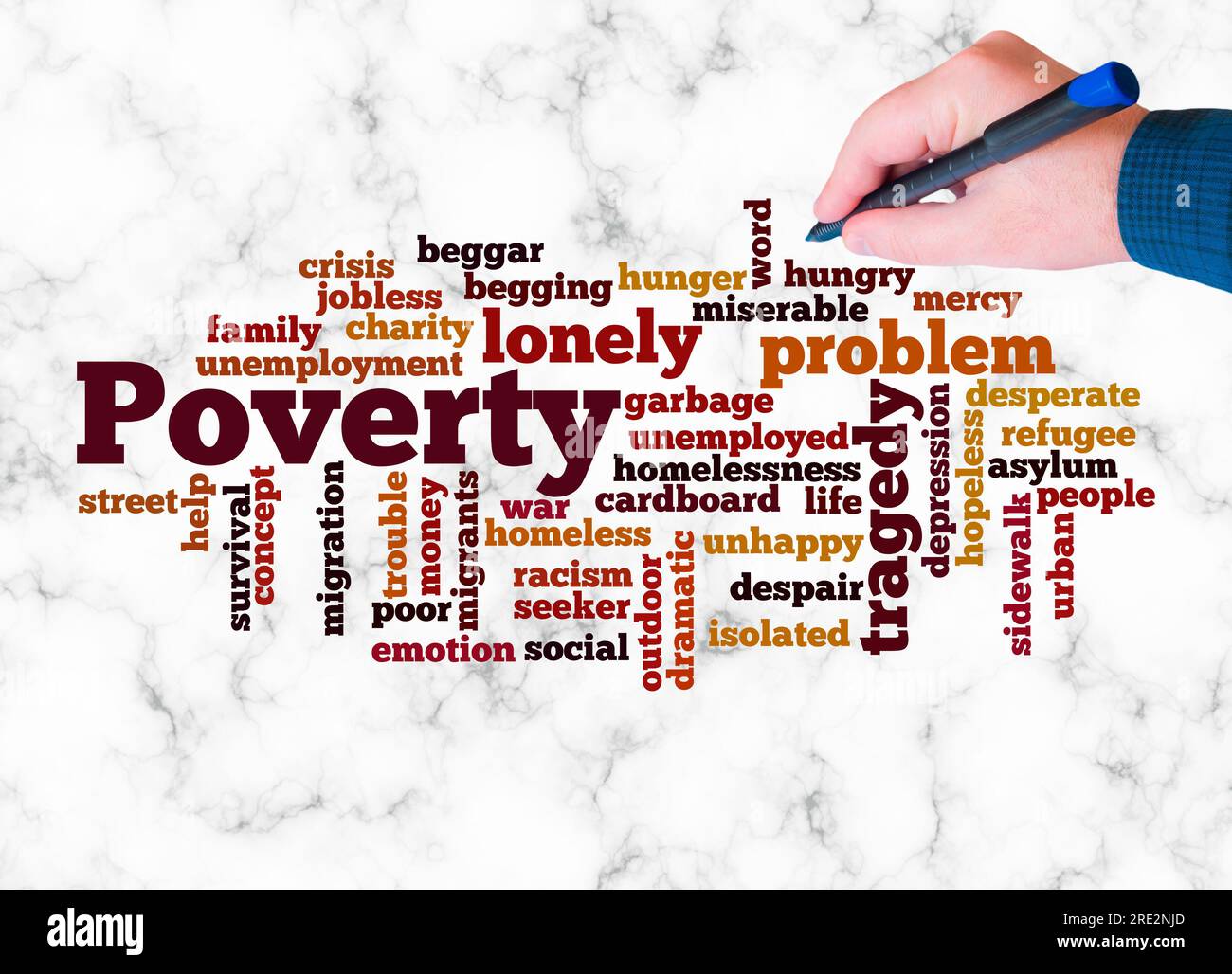 Word Cloud with POVERTY concept create with text only Stock Photo - Alamy