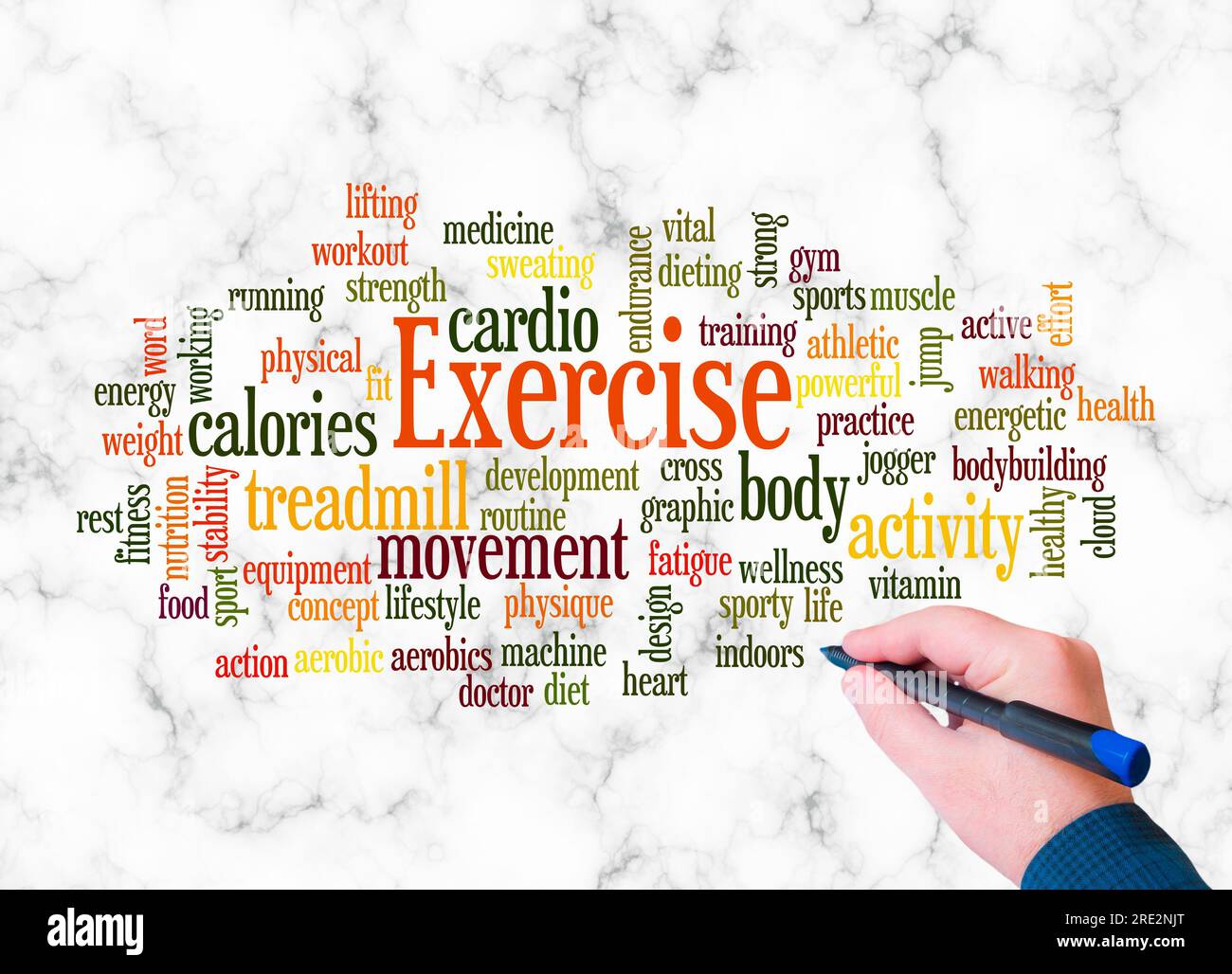 Word Cloud with EXERCISE concept create with text only Stock Photo - Alamy
