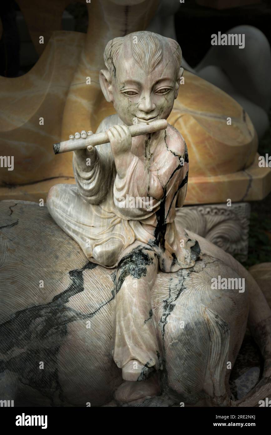 A marble sculptures captured in the area of Marble Mountains in DaNang ...
