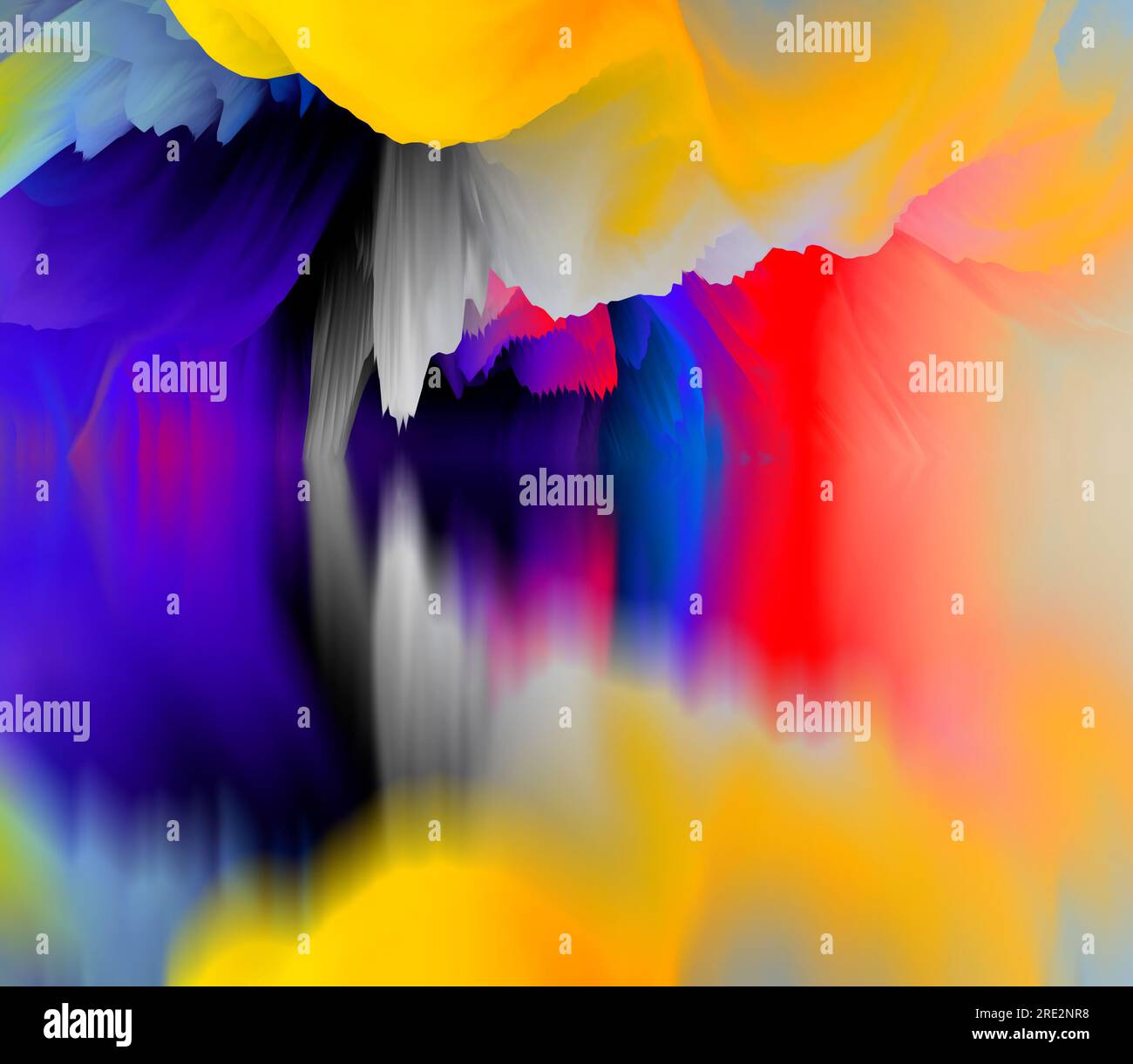 Magical world. Abstract Landscape, surreal lake and reflections. art ...