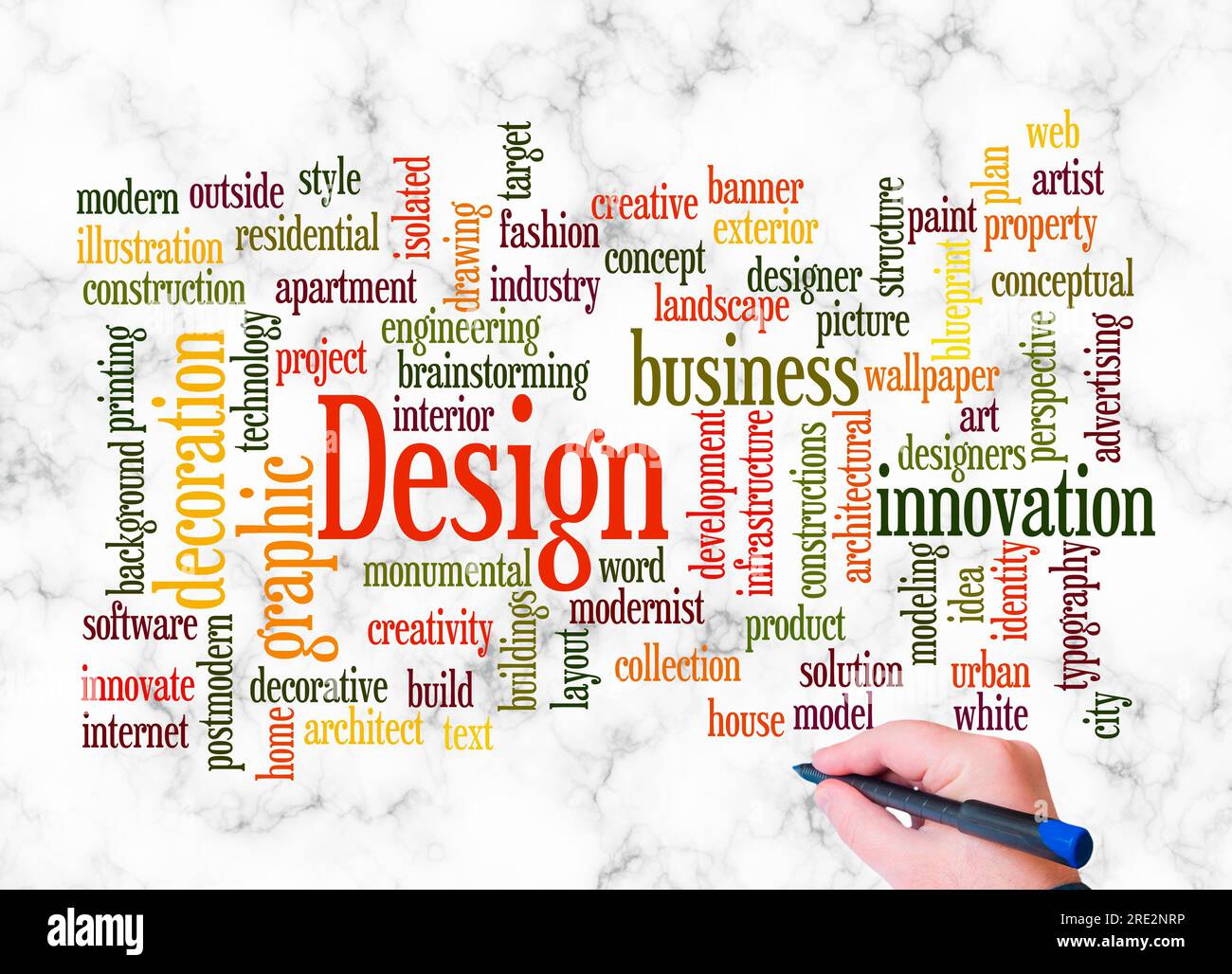 Word Cloud with DESIGN concept create with text only Stock Photo - Alamy