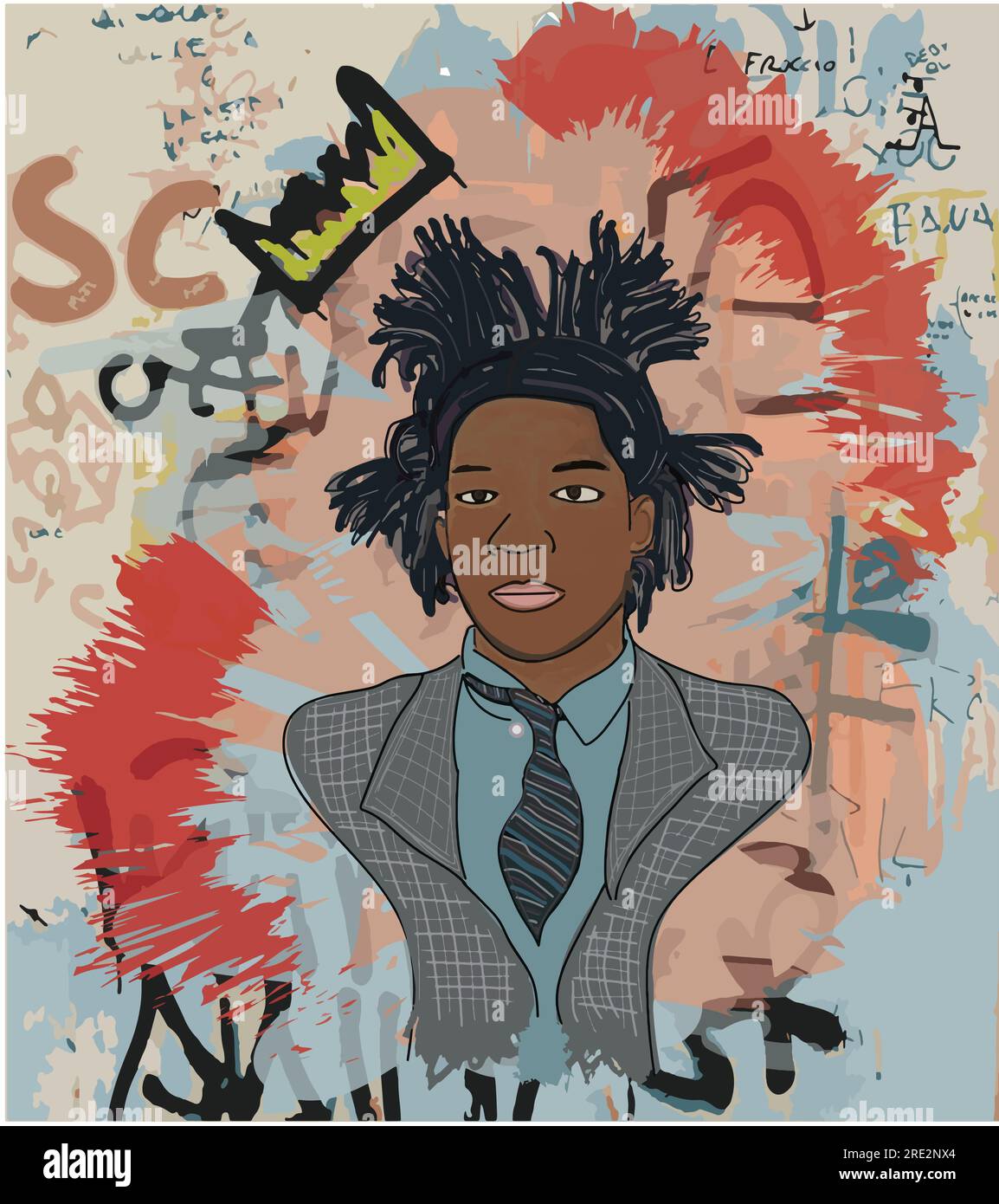 Jean Michel Basquiat Portrett Portrait With Jack Kerouac By