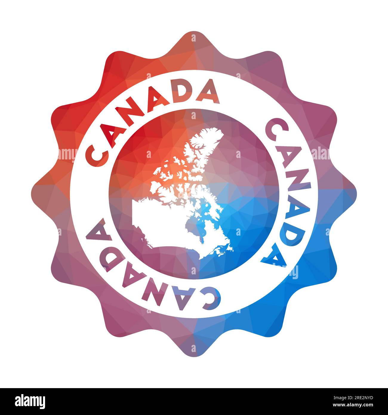 Canada low poly logo. Colorful gradient travel logo of the country in ...
