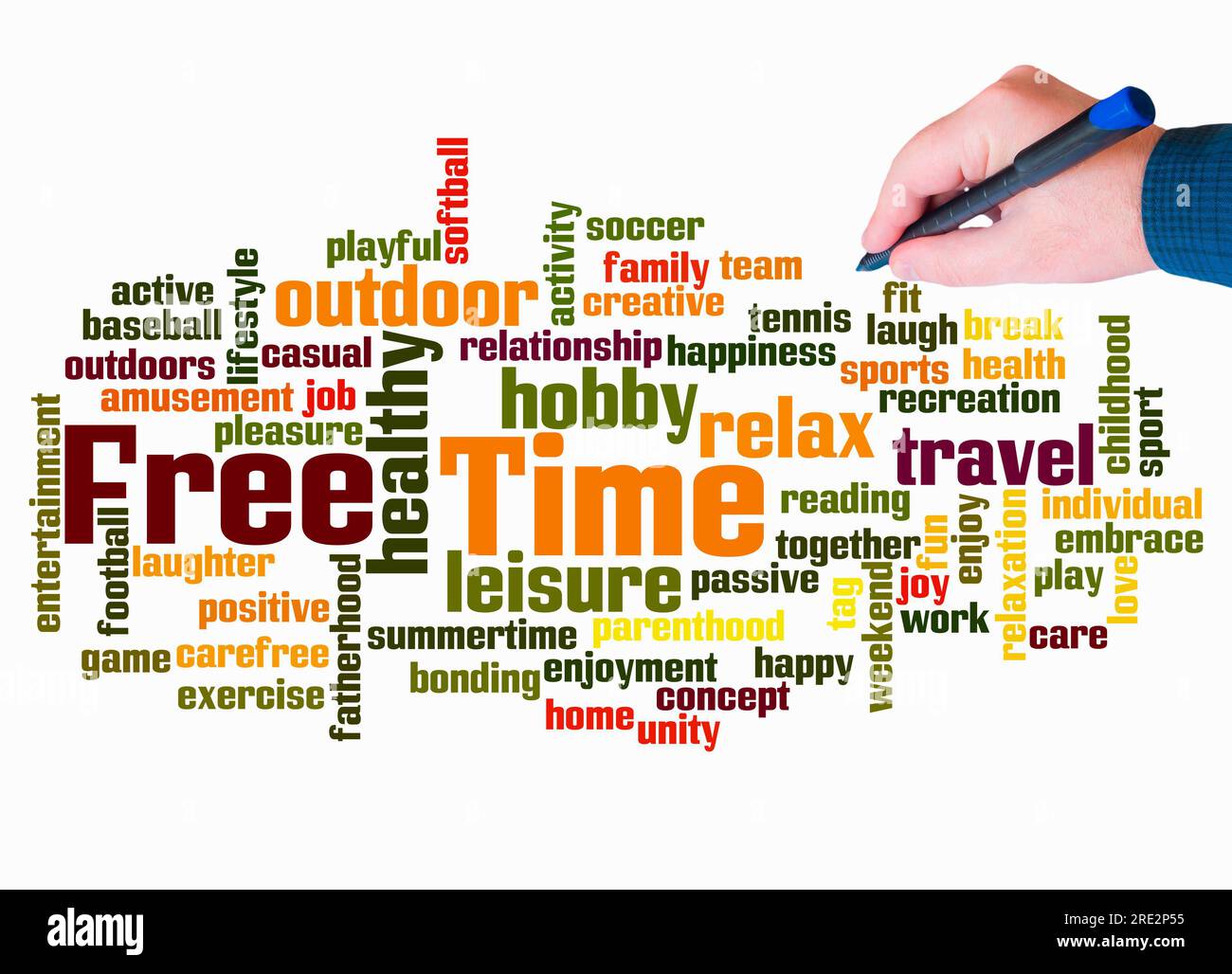 Word Cloud with FREE TIME concept create with text only Stock Photo - Alamy