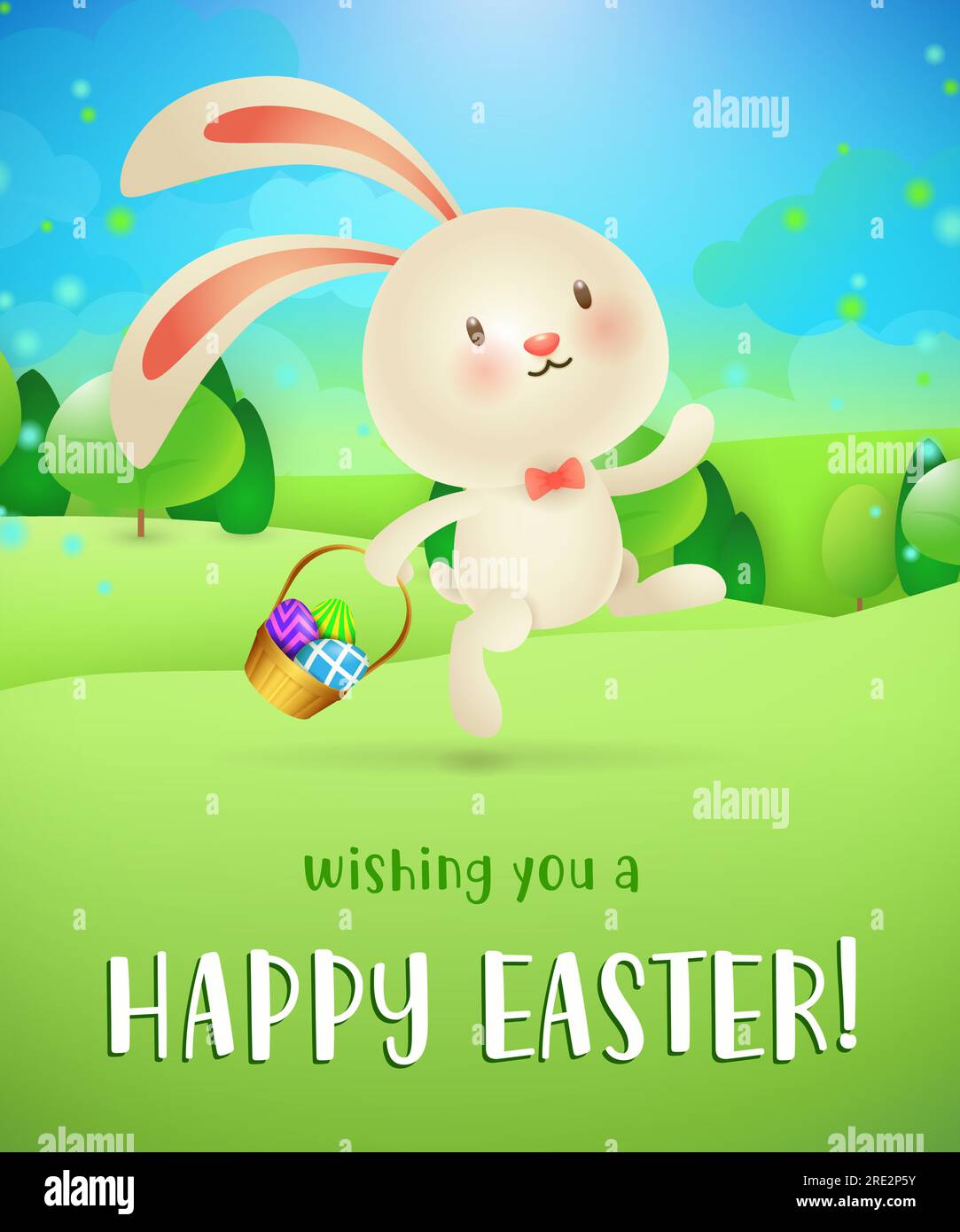 Wishing Happy Easter Text Stock Vector Images Alamy