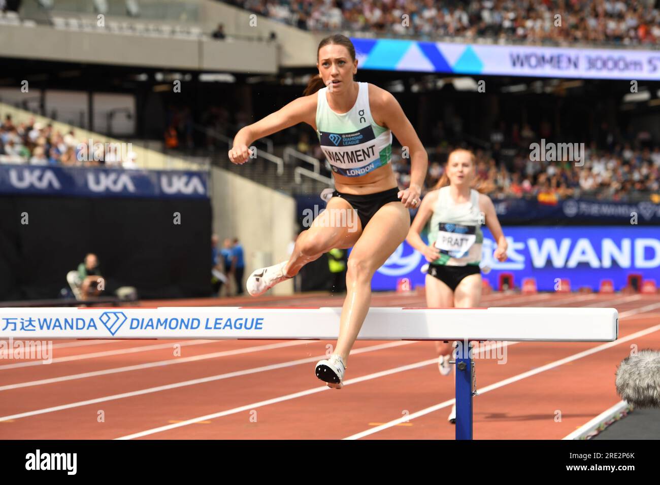 Courtney Wayment (USA) places fourth in the women's steeplechase in 9: ...