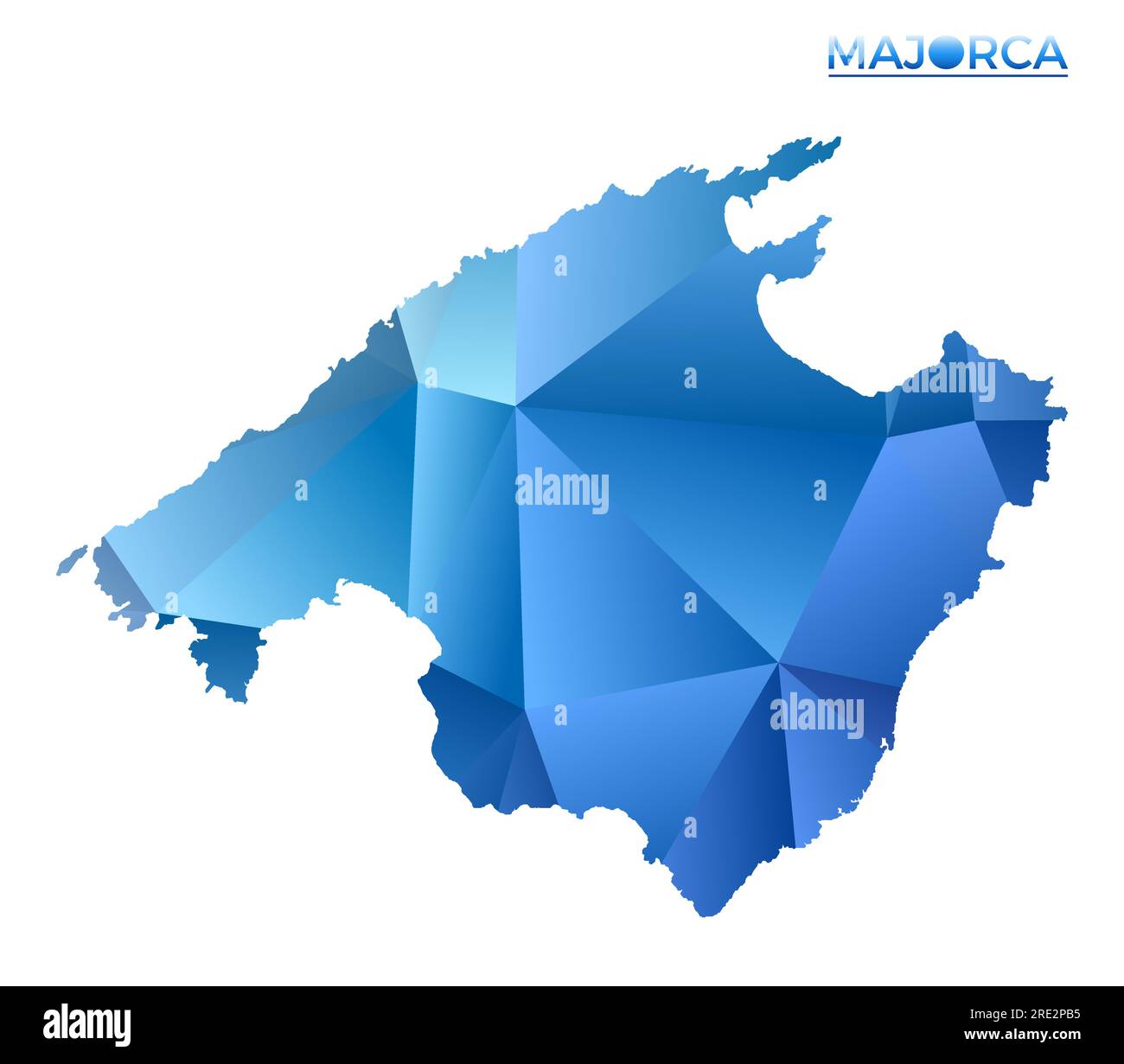 Vector polygonal Majorca map. Vibrant geometric island in low poly ...