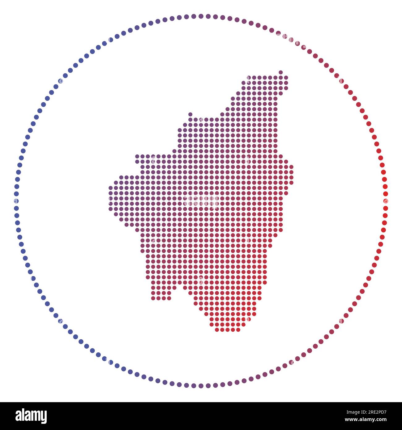 Lobos Island digital badge. Dotted style map of Lobos Island in circle ...