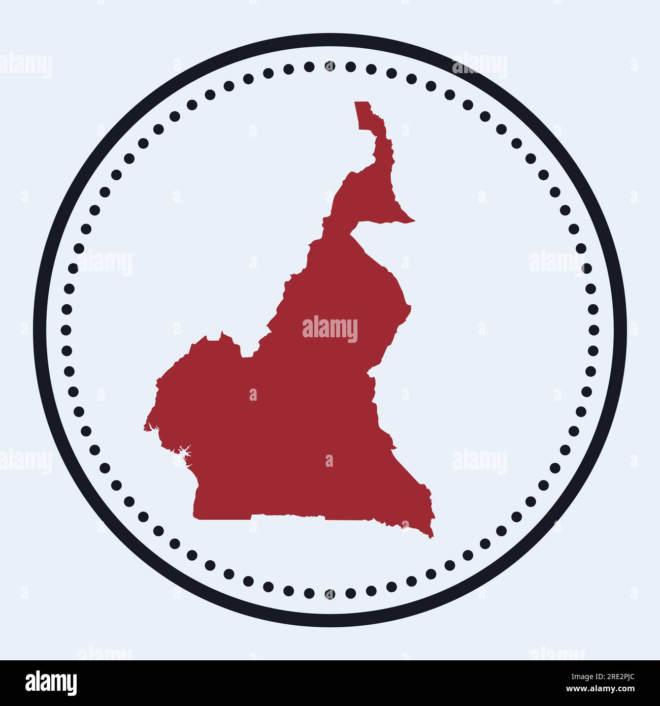 Cameroon round stamp. Round logo with country map and title. Stylish ...